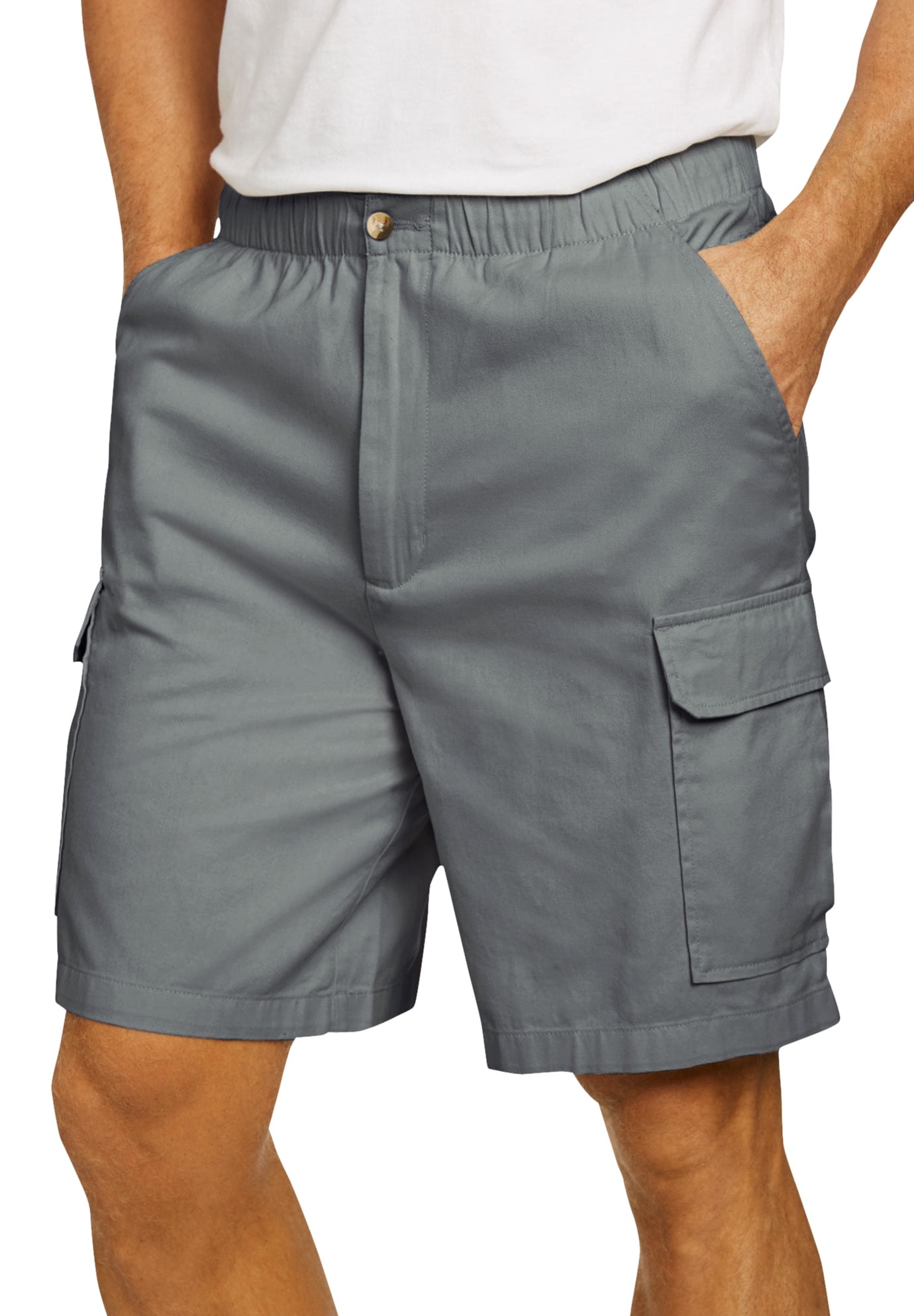 KingSize Men's Big & Tall Knockarounds 8" Full-Elastic Cargo Shorts ...