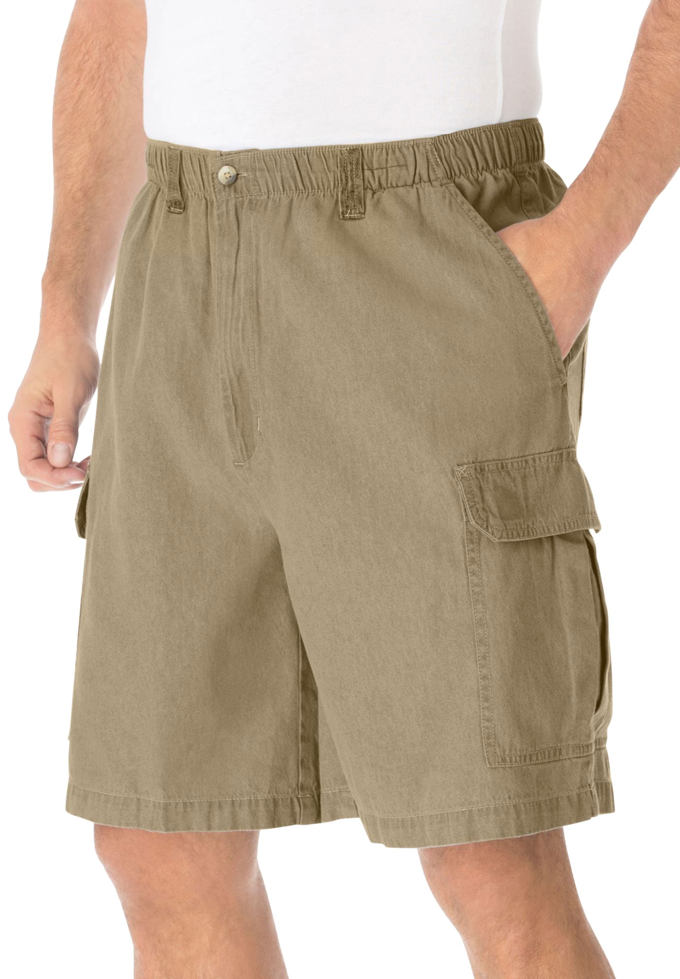 "KingSize Men's Big & Tall Knockarounds 8"" Full-Elastic Cargo Shorts ...