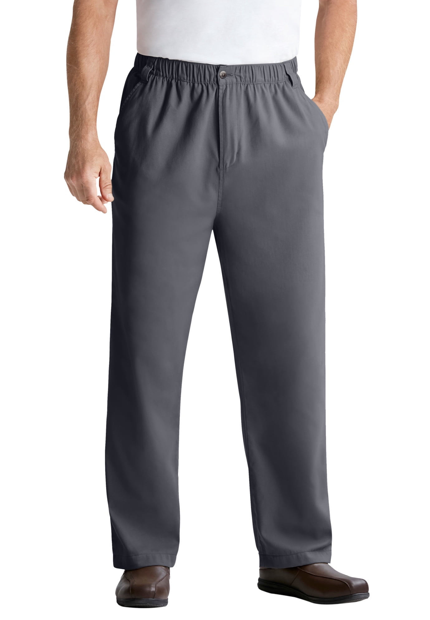 Kingsize Men's Big & Tall Knockarounds Full-Elastic Waist Pants, Twill ...