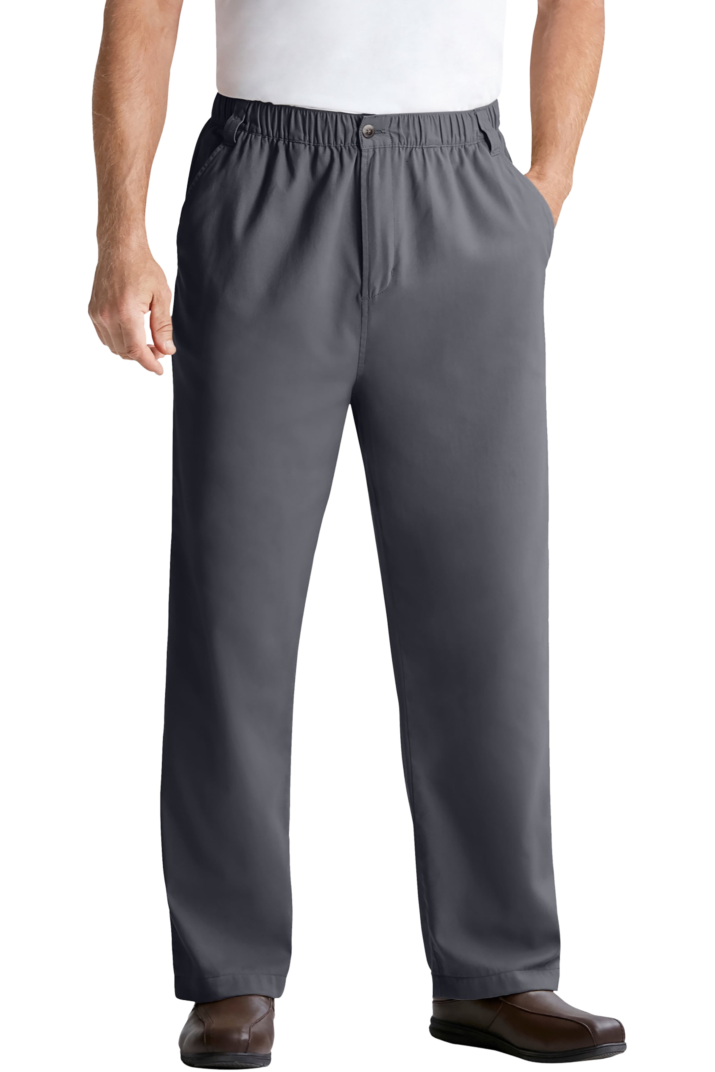 KingSize Men's Big & Tall Full-Elastic Waist Pants, 100% Cotton Twill ...
