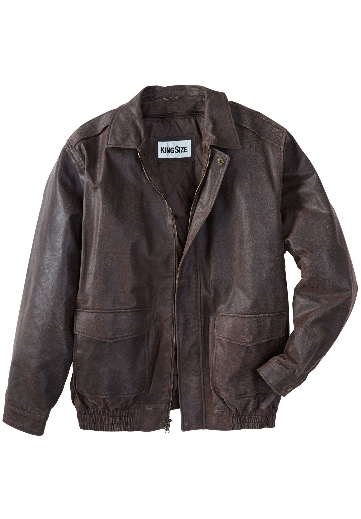 KingSize Men's Big & Tall Leather Aviator Bomber - Walmart.com