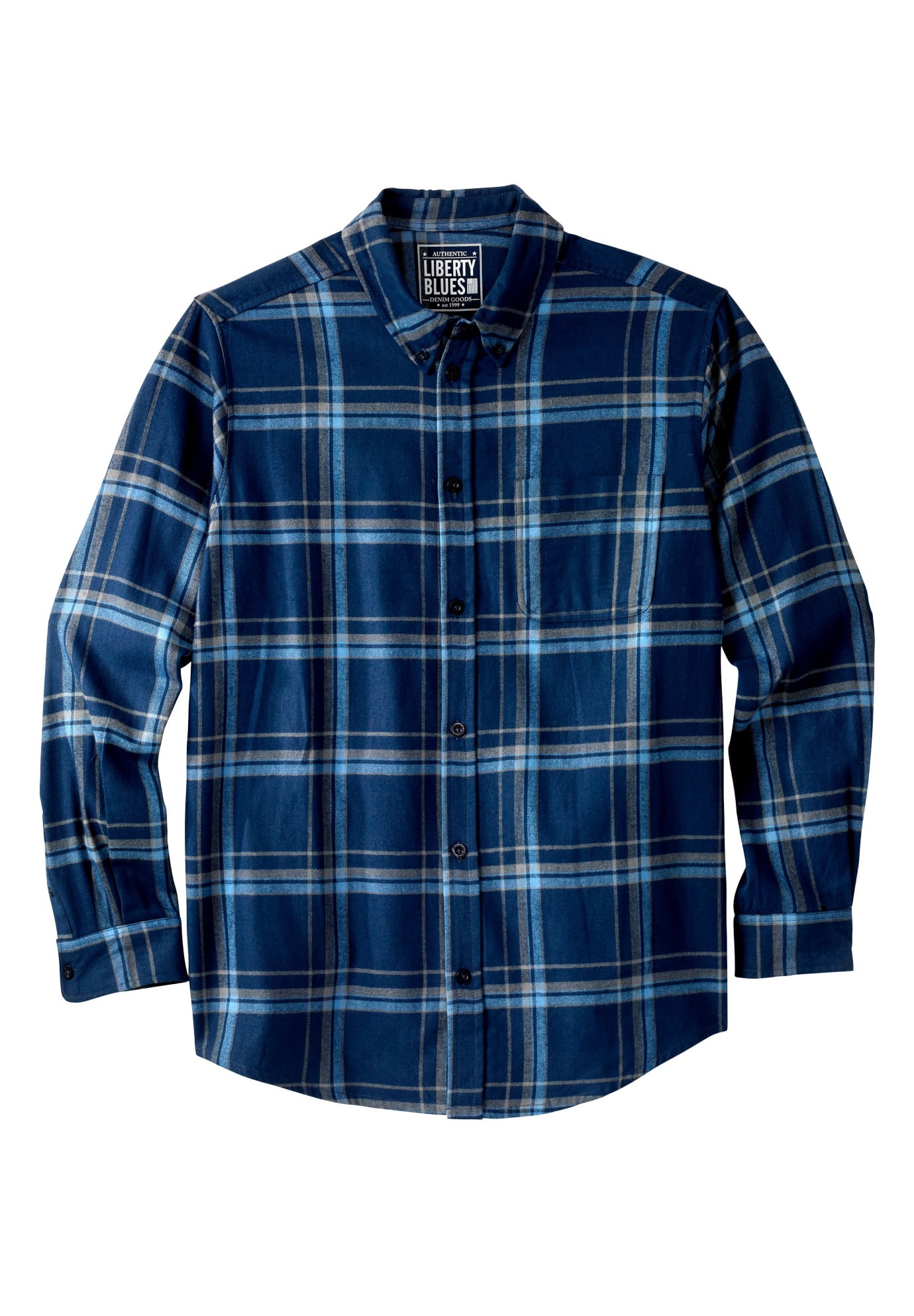 KingSize Men's Big & Tall Liberty Blues by KingSize Flannel Shirt ...