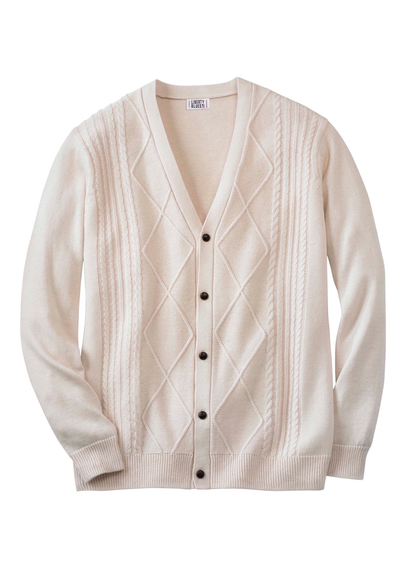 KingSize Men's Big & Tall Shoreman's Cardigan Cable Knit Sweater ...