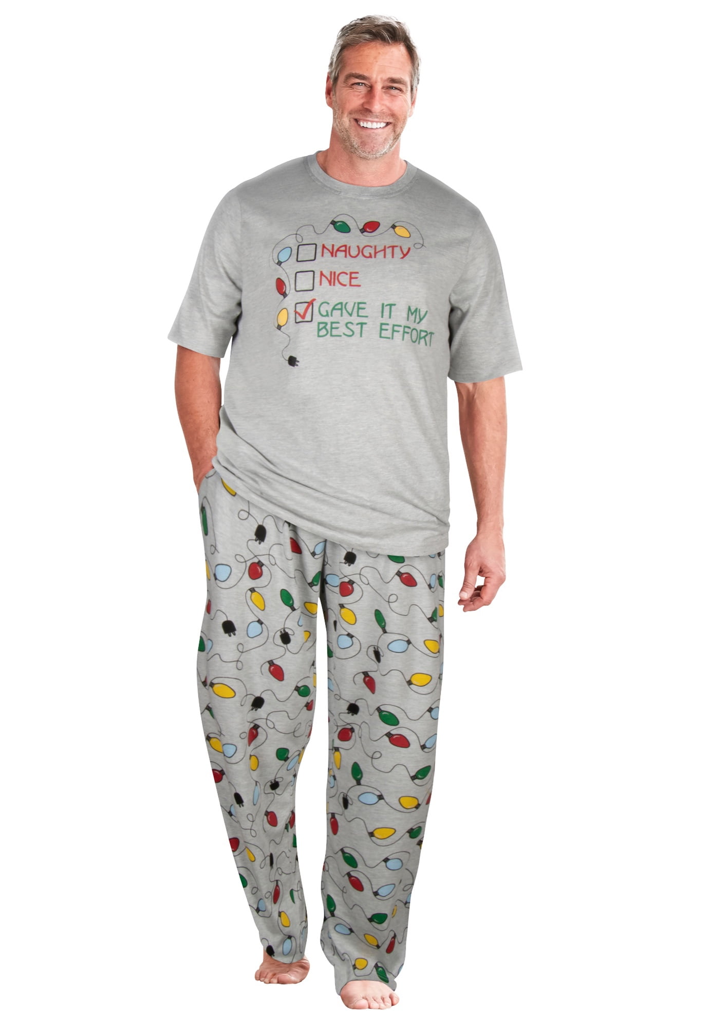 KingSize Men's Big & Tall Lightweight Cotton Novelty PJ Set - Walmart.com