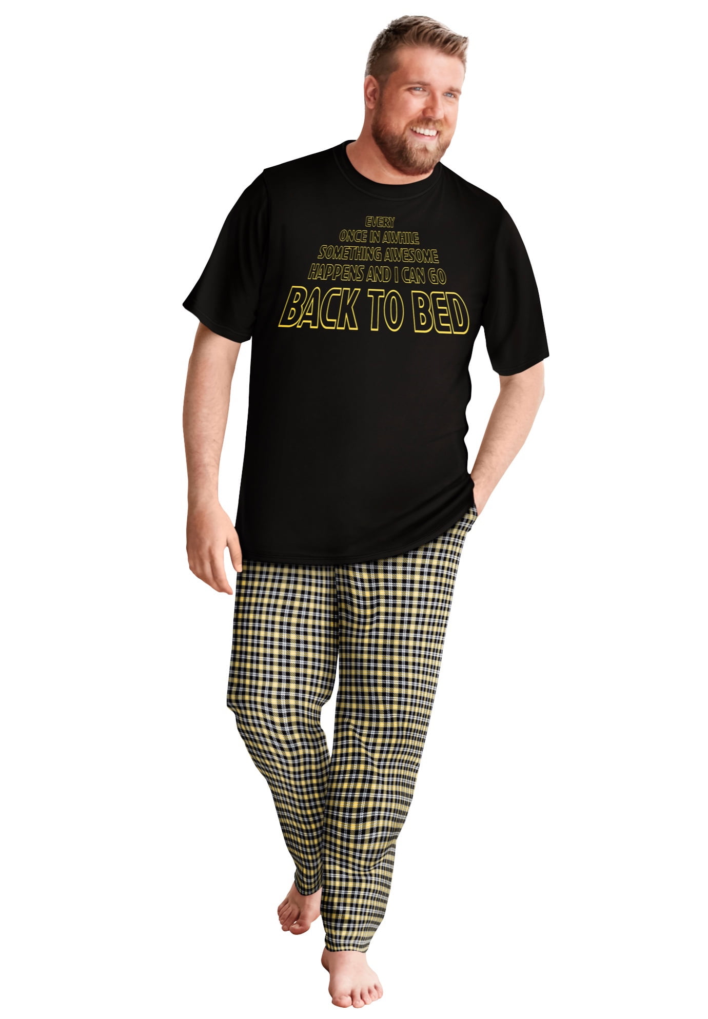 KingSize Men's Big & Tall Lightweight Cotton Novelty PJ Set - Walmart.com