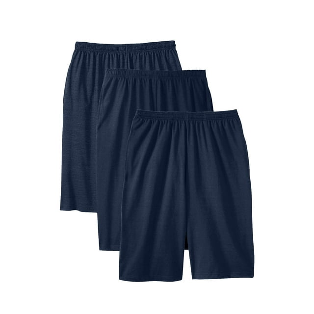 KingSize Men's Big & Tall Lightweight Extra Long Shorts 3-Pack ...