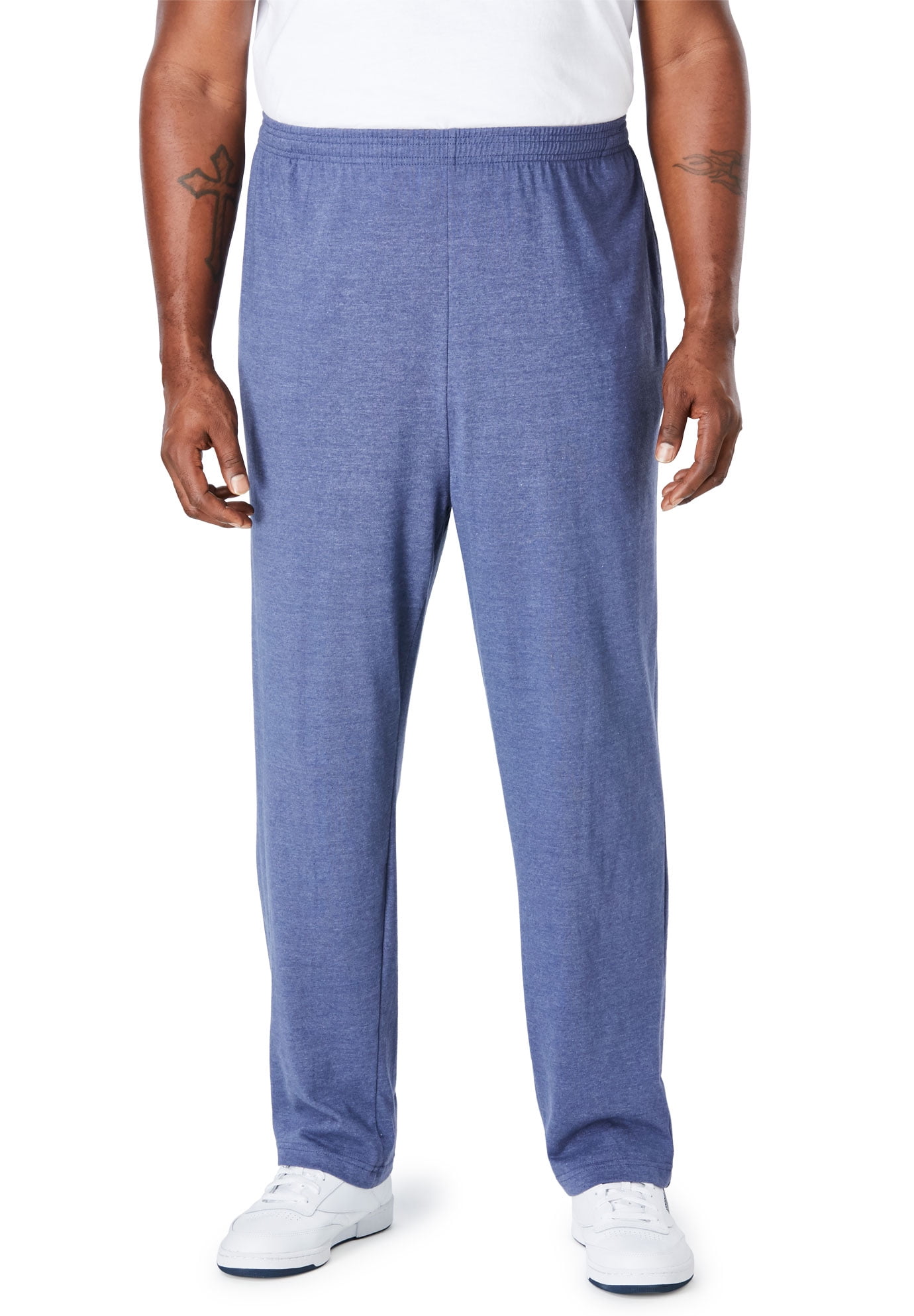 KingSize Men's Big & Tall Lightweight Jersey Open Bottom Sweatpants ...