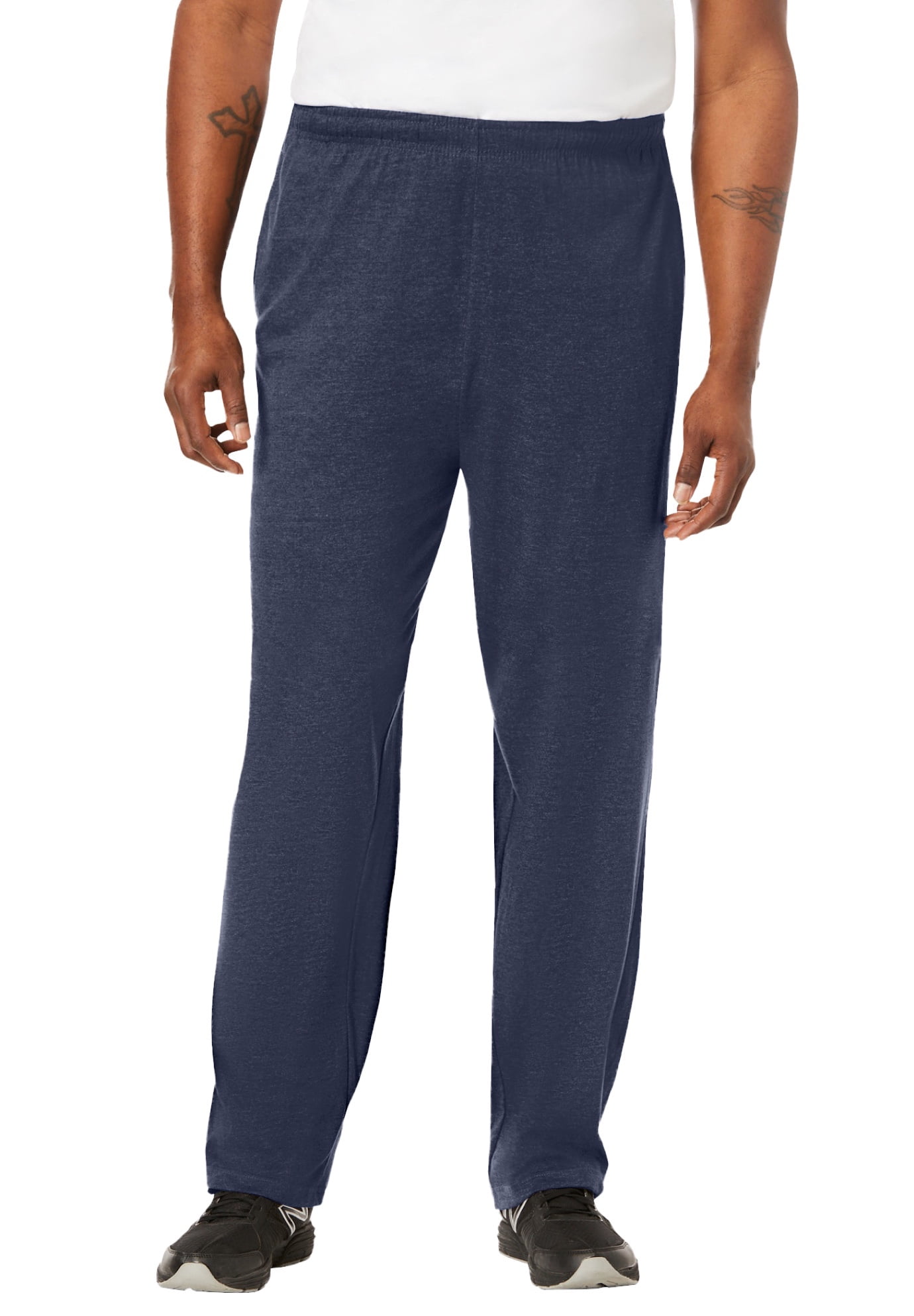 KingSize Men's Big & Tall Lightweight Jersey Sweatpants, Open Bottom ...