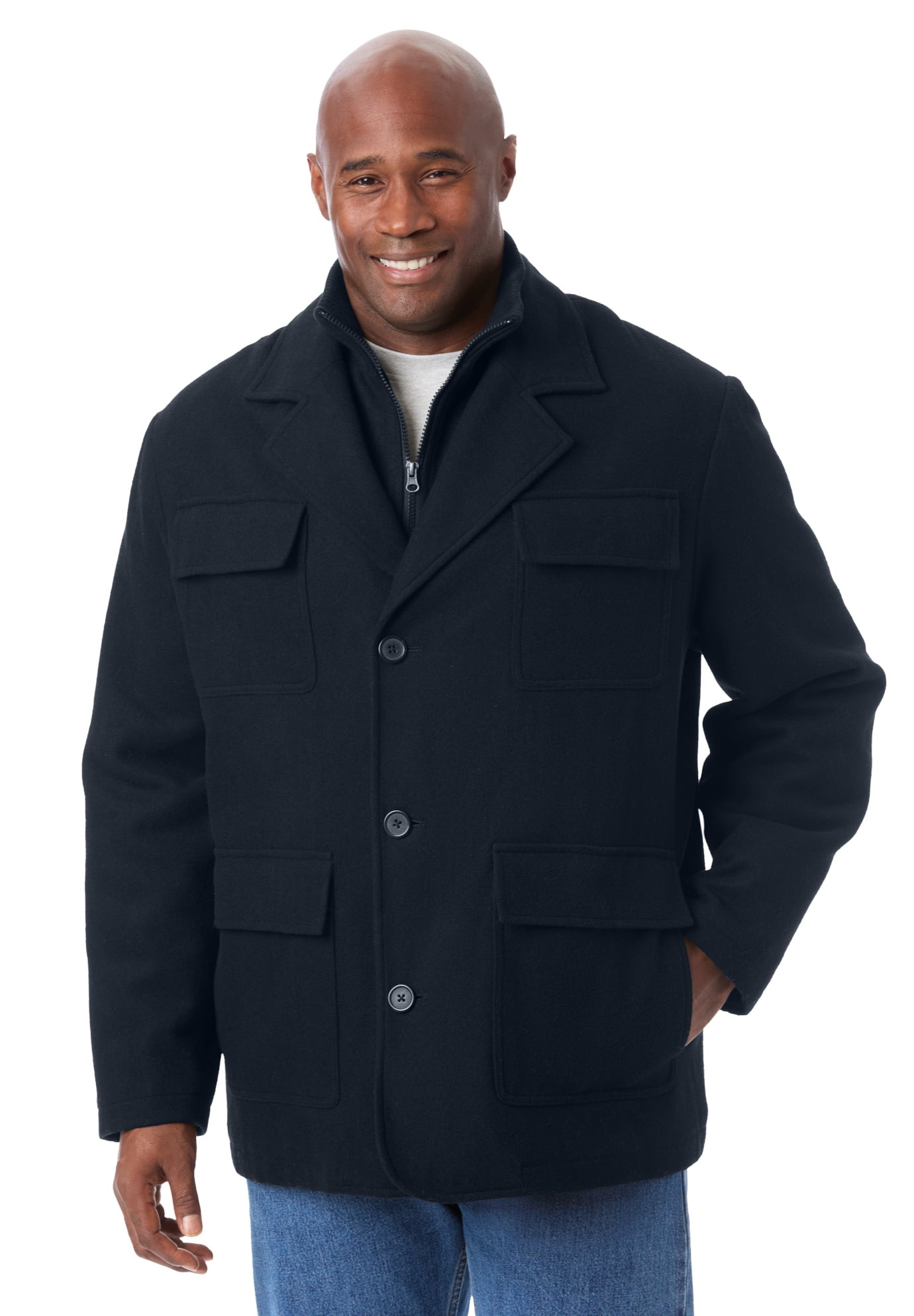 KingSize Men's Big & Tall Multi-Pocket Wool Inset Jacket - Walmart.com