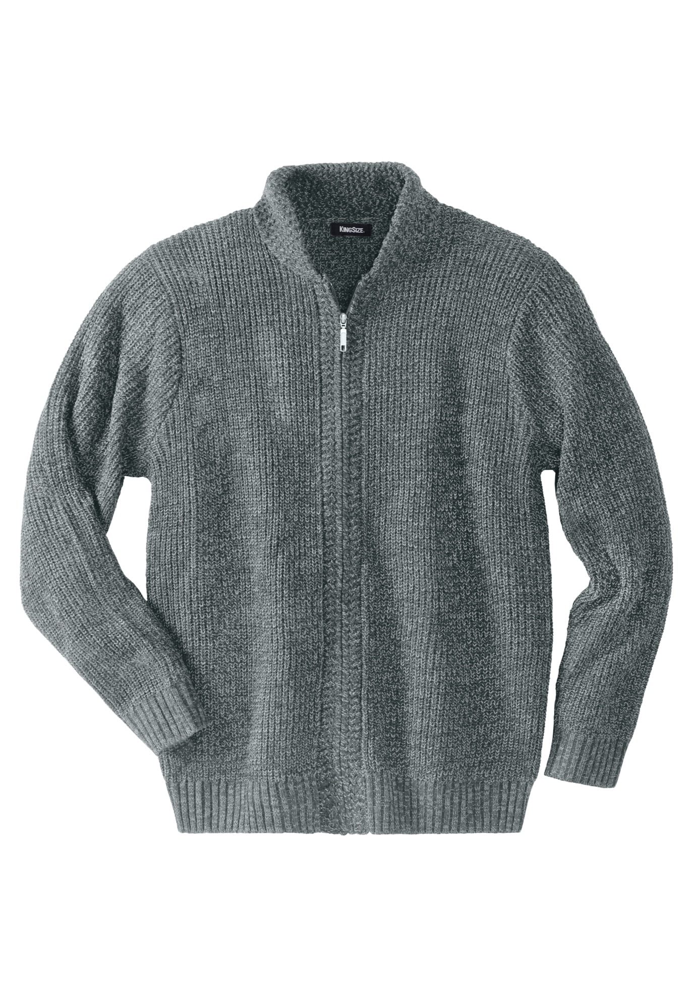 KingSize Men's Big & Tall Shaker Knit Zip-Front Cardigan - Walmart.com