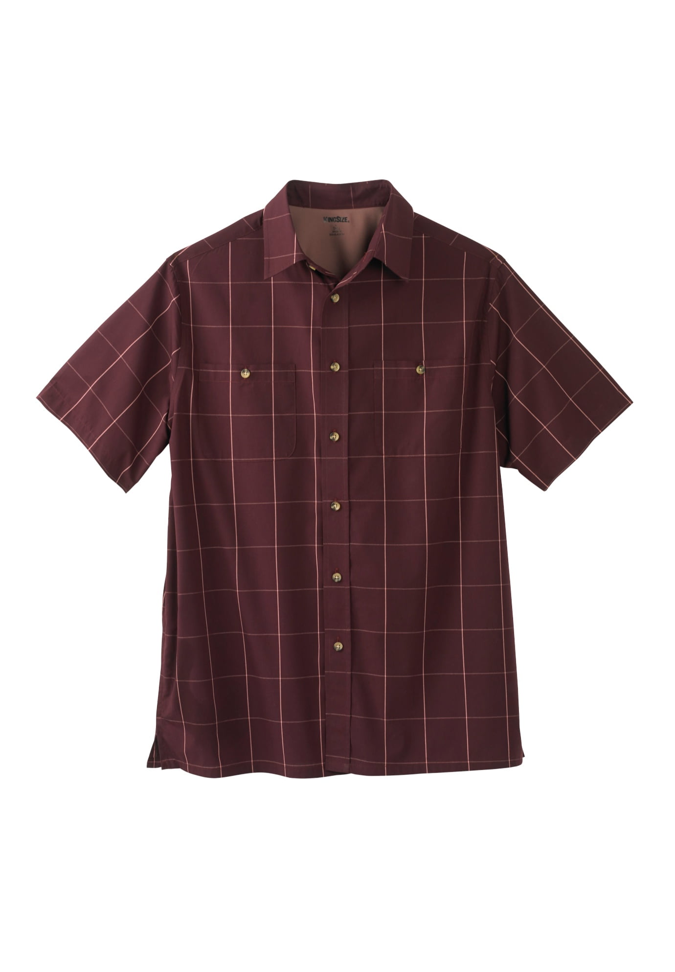 KingSize Men's Big & Tall Check Short-Sleeve Sport Shirt - Walmart.com