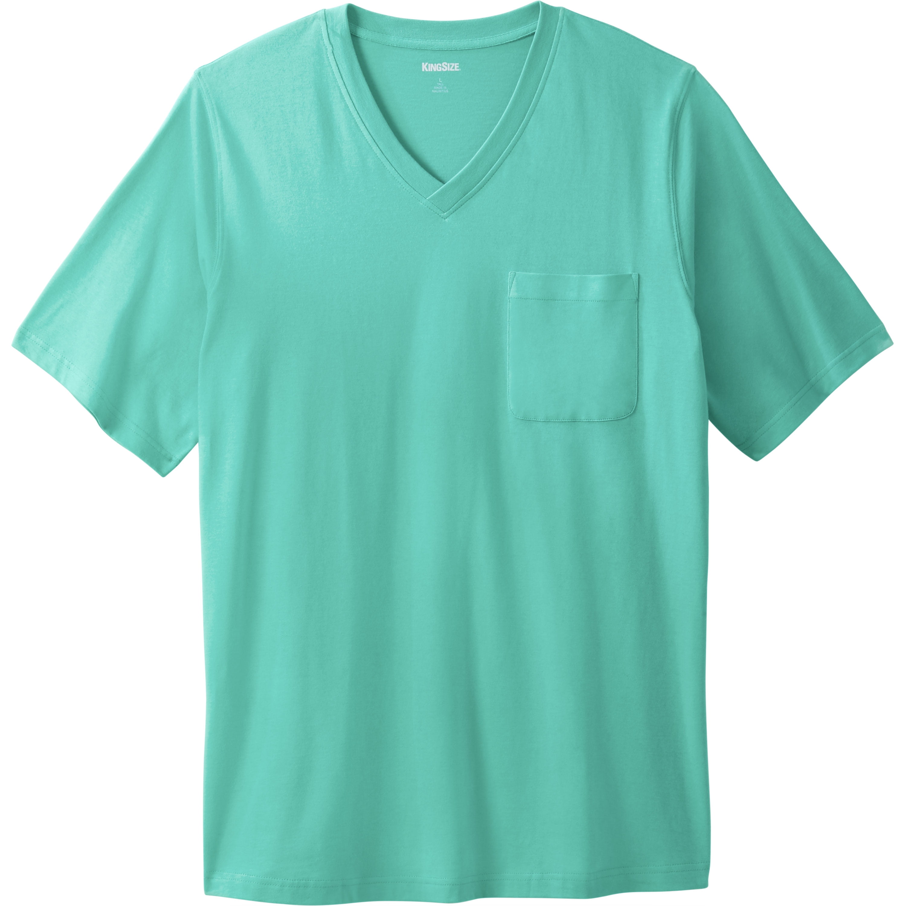 KingSize Men's Big & Tall Shrink-Less Lightweight V-Neck Pocket T-Shirt ...