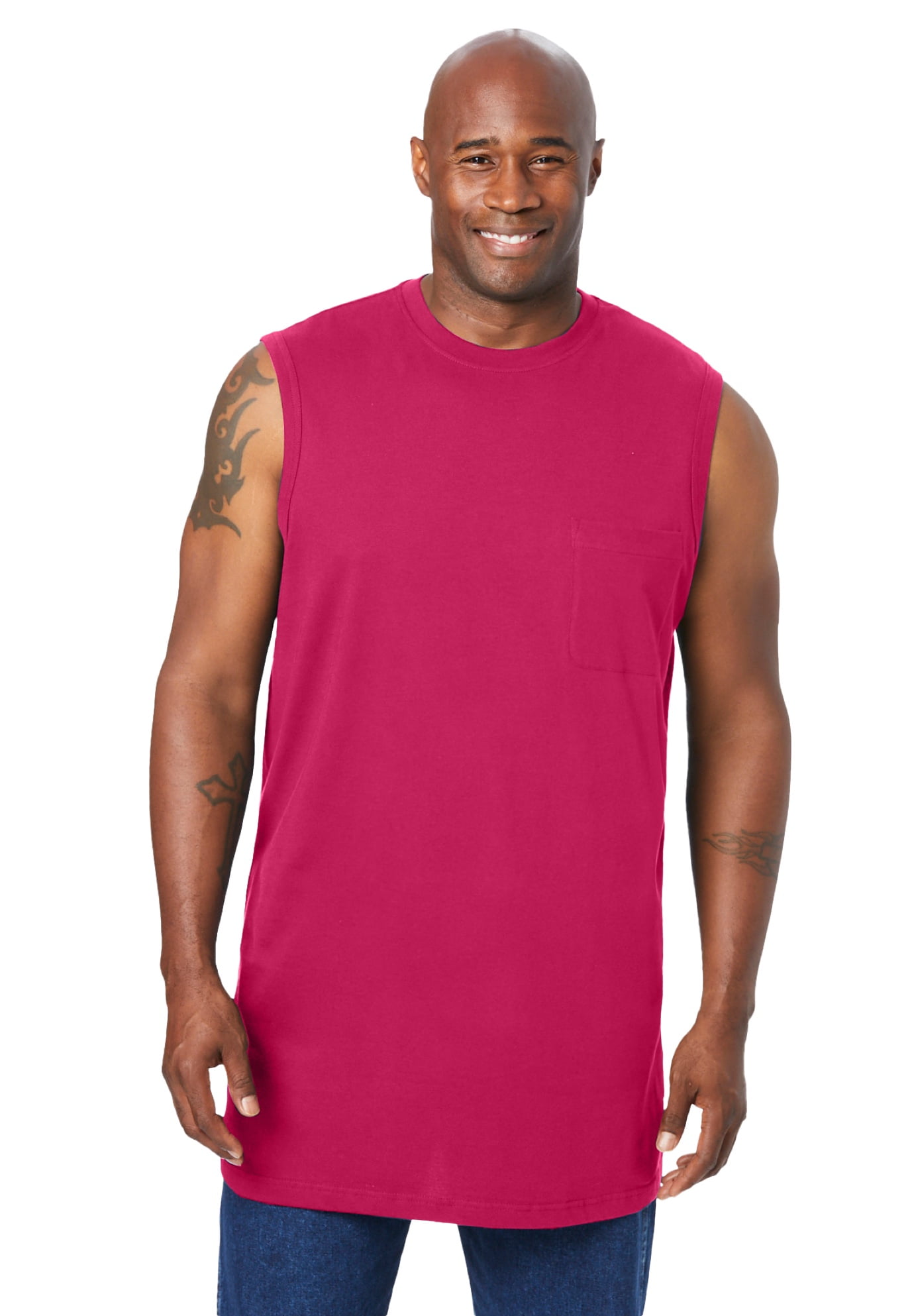 KingSize Men's Big & Tall Shrink-Less Longer-Length Lightweight Muscle ...
