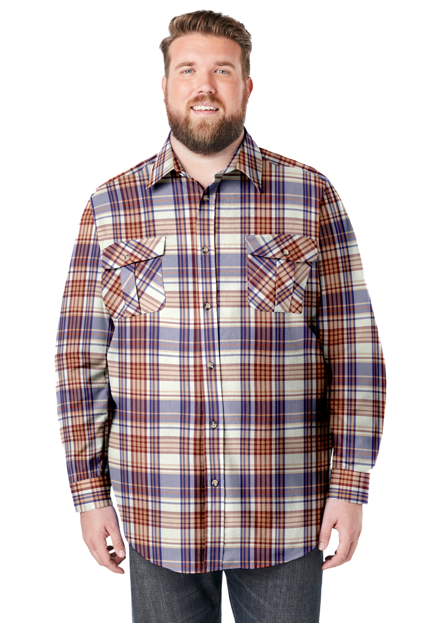 KingSize Men's Big & Tall Signature Plaid Flannel Shirt - Walmart.com