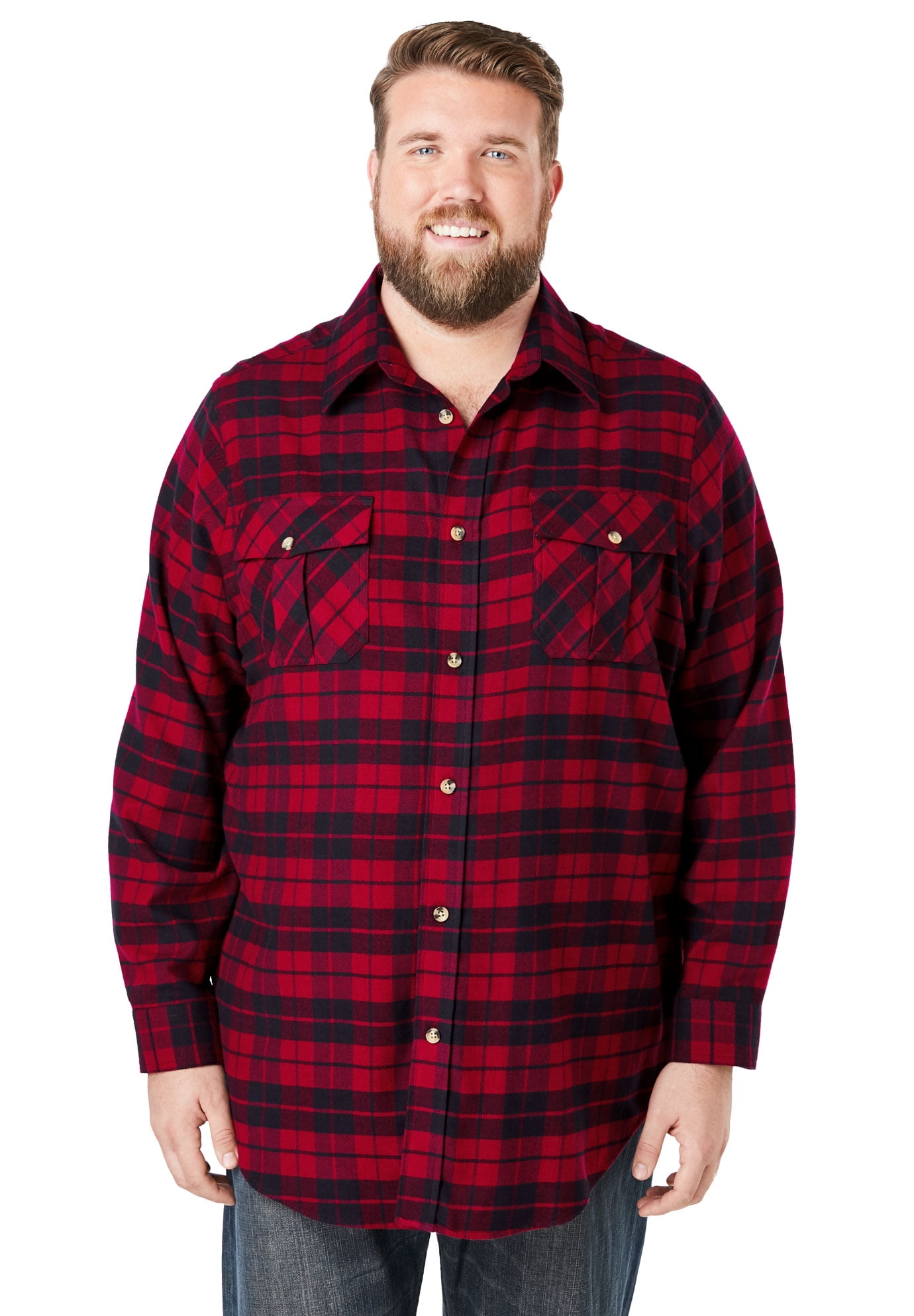 KingSize Men's Big & Tall Signature Plaid Flannel Shirt - Walmart.com
