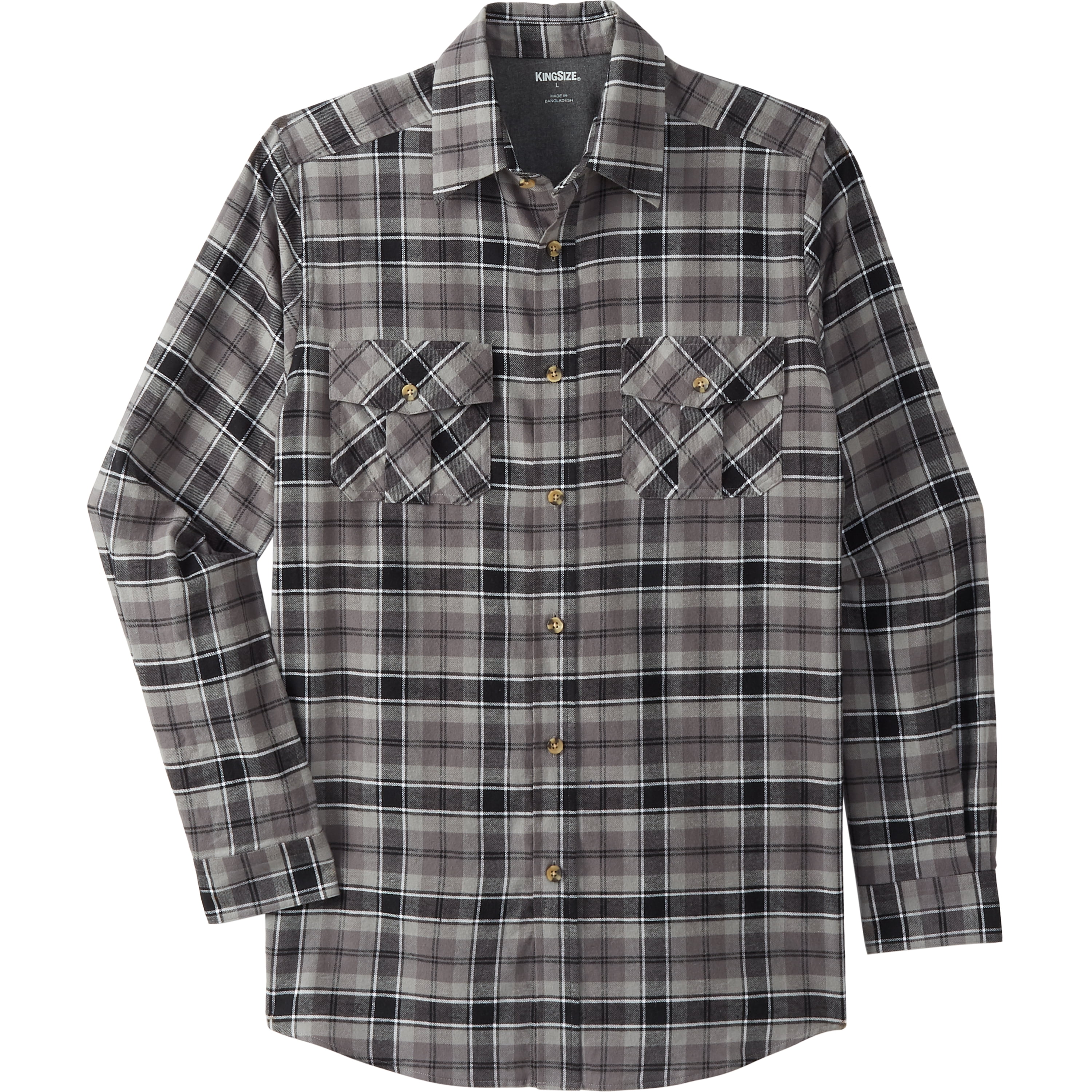 KingSize Men's Big & Tall Signature Plaid Flannel Shirt - Walmart.com