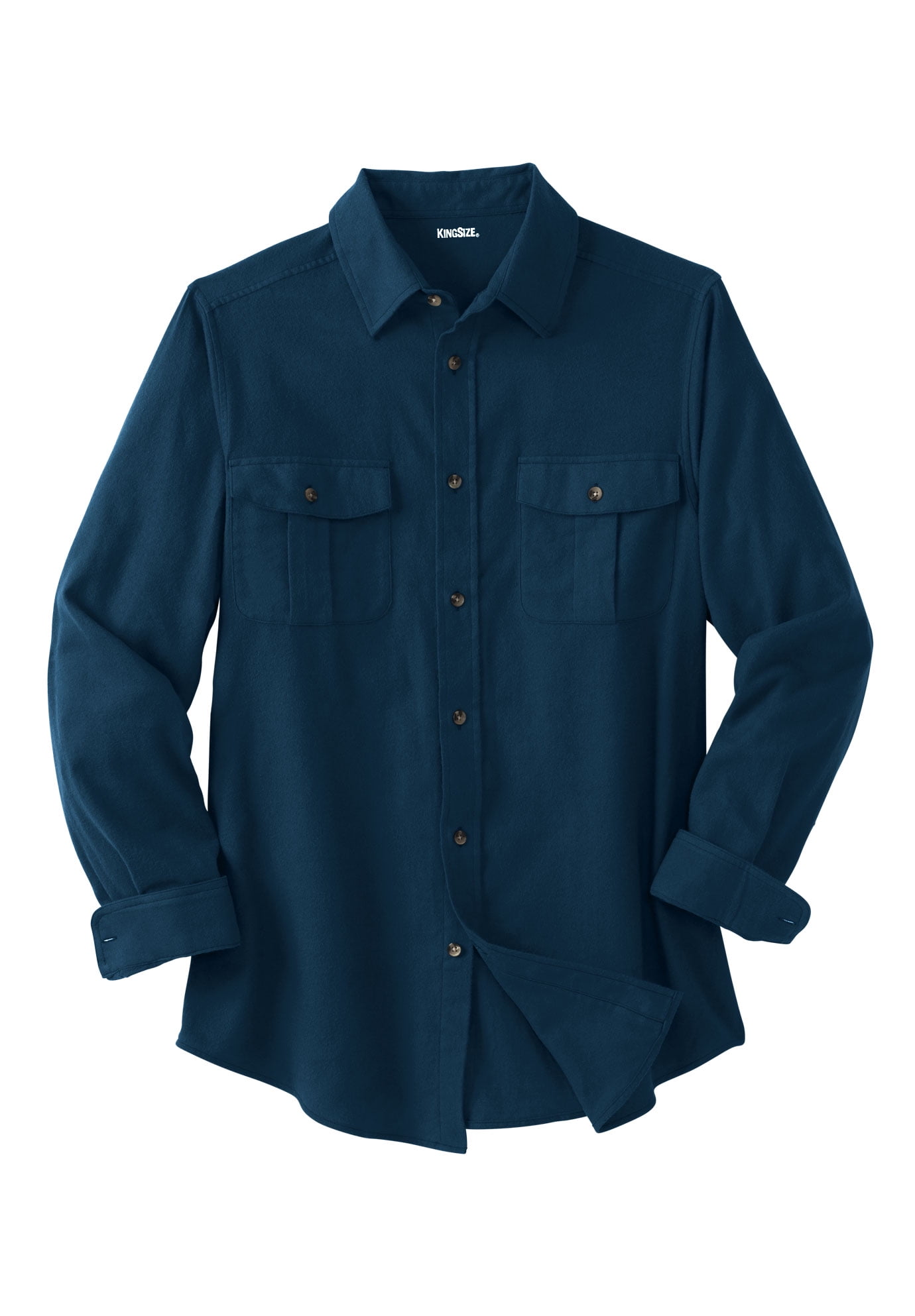 KingSize Men's Big & Tall Signature Solid Flannel Shirt - Walmart.com