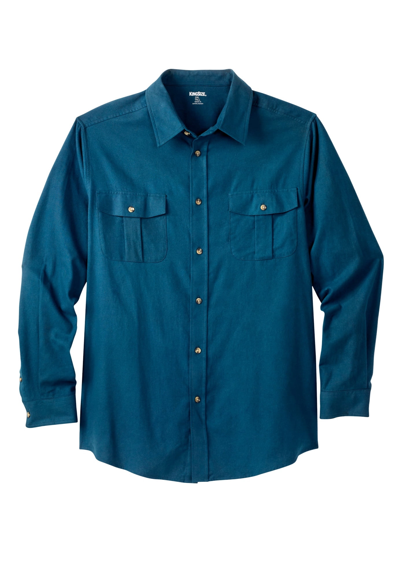 KingSize Men's Big & Tall Signature Solid Flannel Shirt - Walmart.com