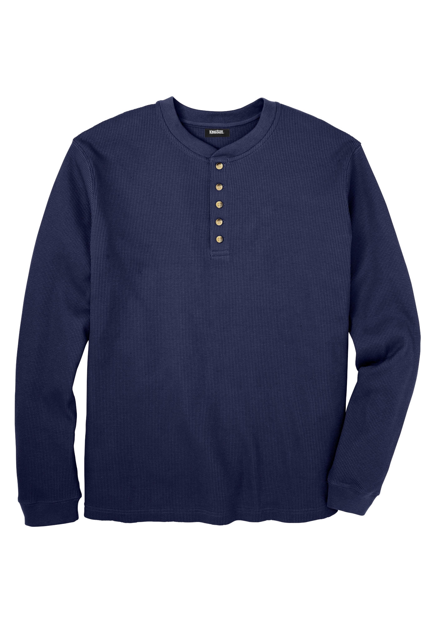 KingSize Men's Big & Tall Waffle-Knit Thermal Henley Tee - Walmart.com