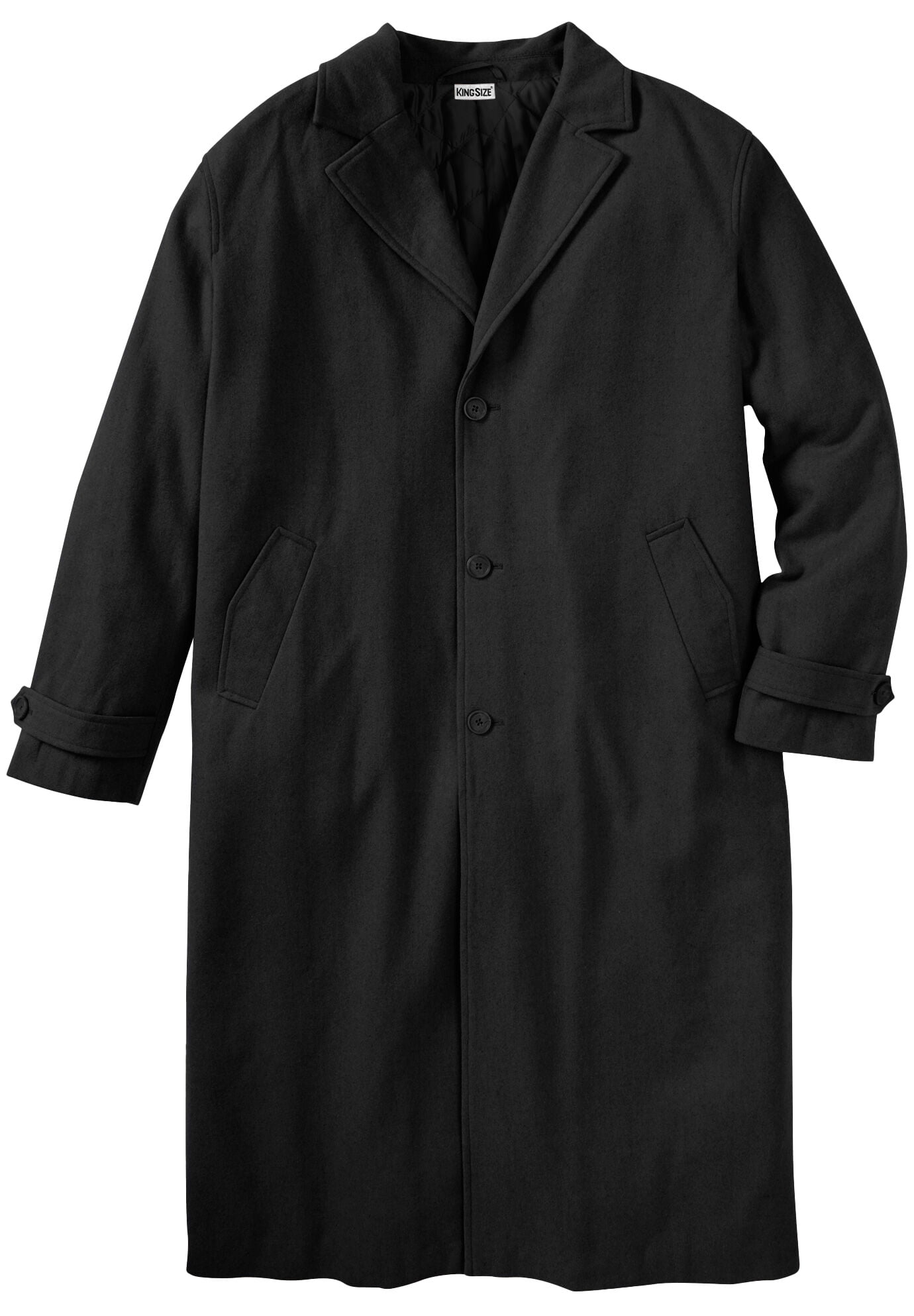 KingSize Men's Big & Tall Wool-Blend Long Overcoat - Walmart.com