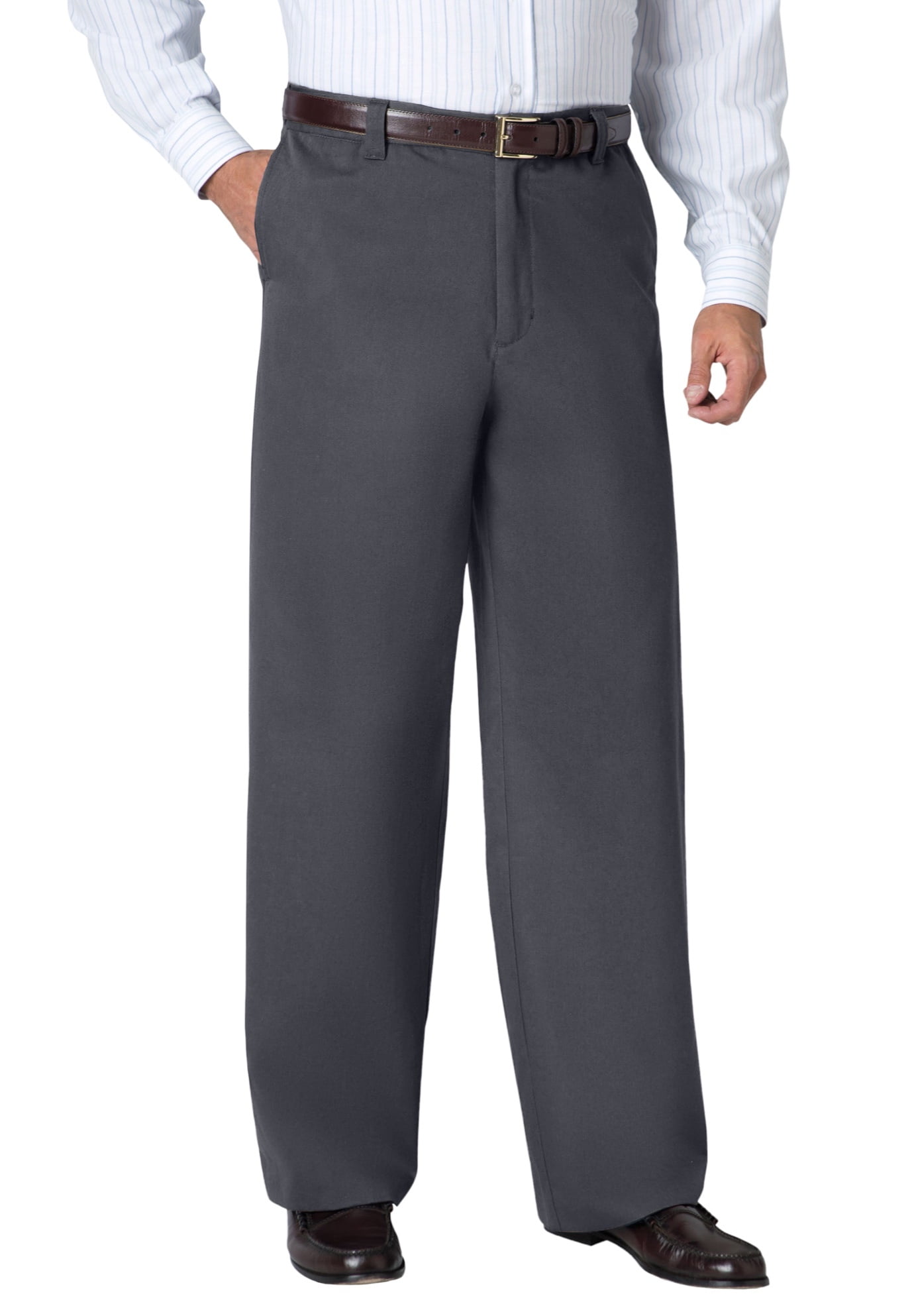 KingSize Men's Big & Tall Wide Leg Wrinkle Free Expandable Waist Pant ...