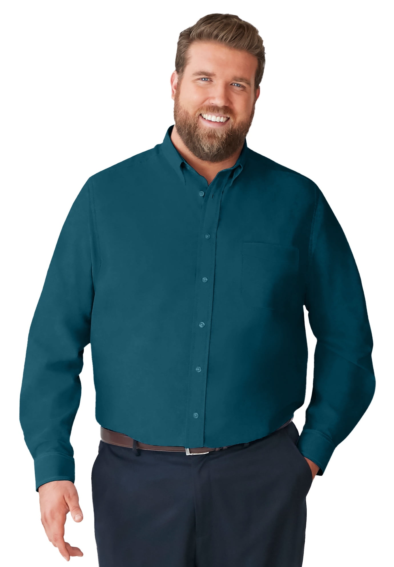 KingSize Men's Big & Tall Wrinkle-Free Dress Shirt - Walmart.com