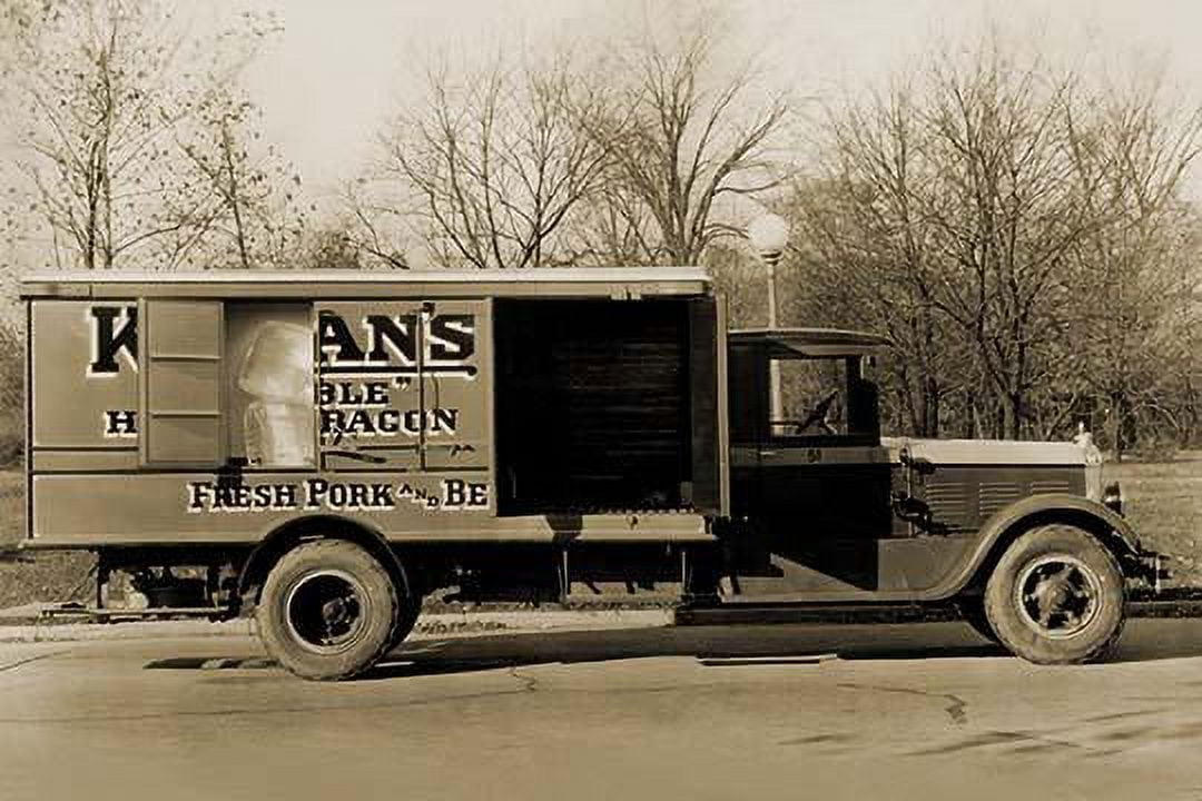 Kingan's "Reliable" Hams and Bacon, Fresh Pork and Beef Delivery Truck ...
