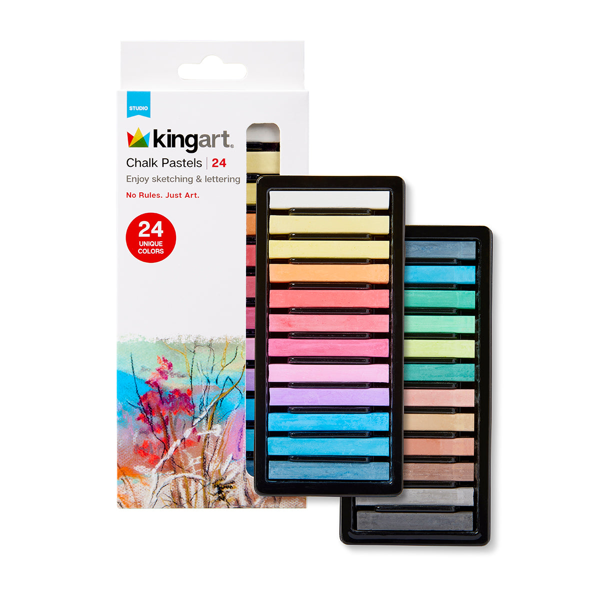 Kingart Pastels Studio Chalkboard Chalk Assorted 24 Count - Walmart.com