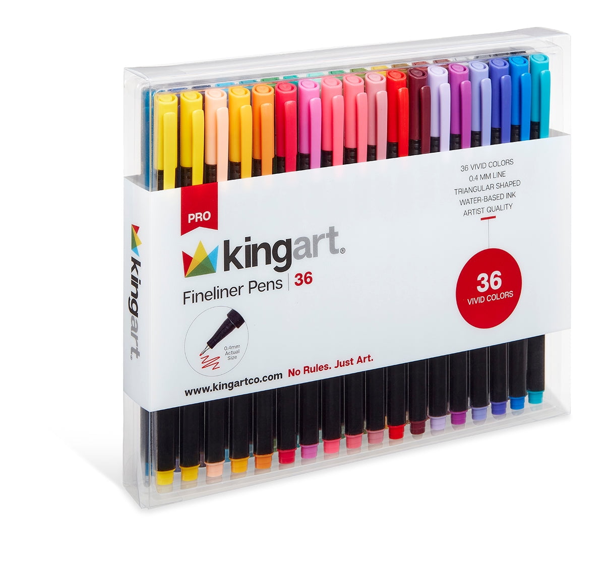 Kingart Pro Fineliner Pens, 0.4mm Line Width, Triangular Ergonomic ...