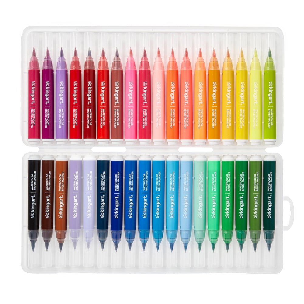 Kingart Studio, Soft Tip Watercolor Brush Marker Set , Set of 36 Unique ...