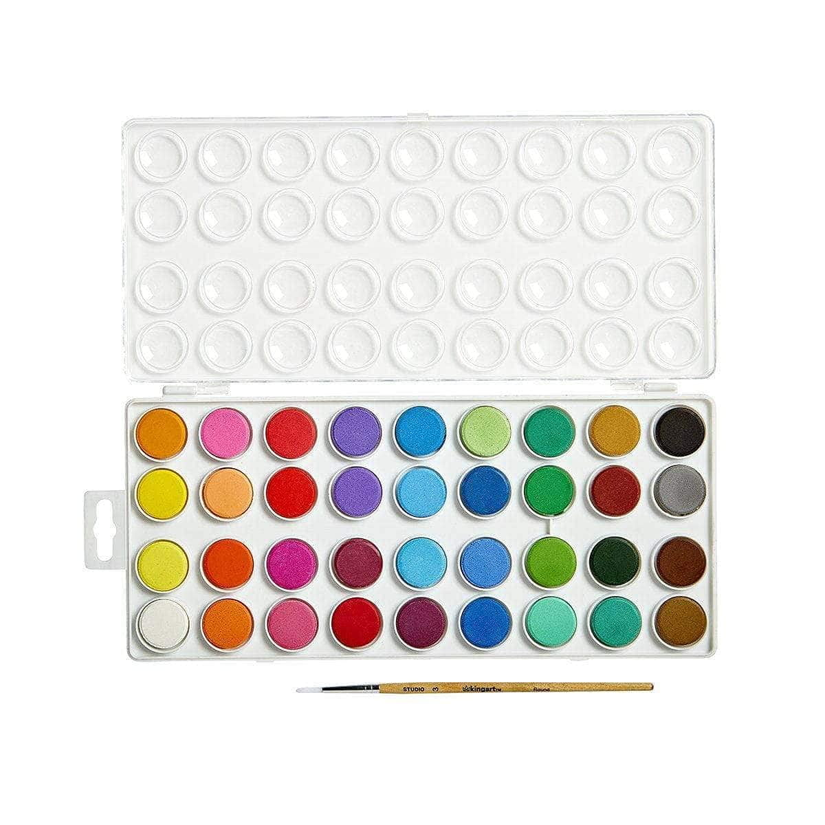 Kingart Watercolor Paint Palette, 36 Unique Colors, Compact Portable ...