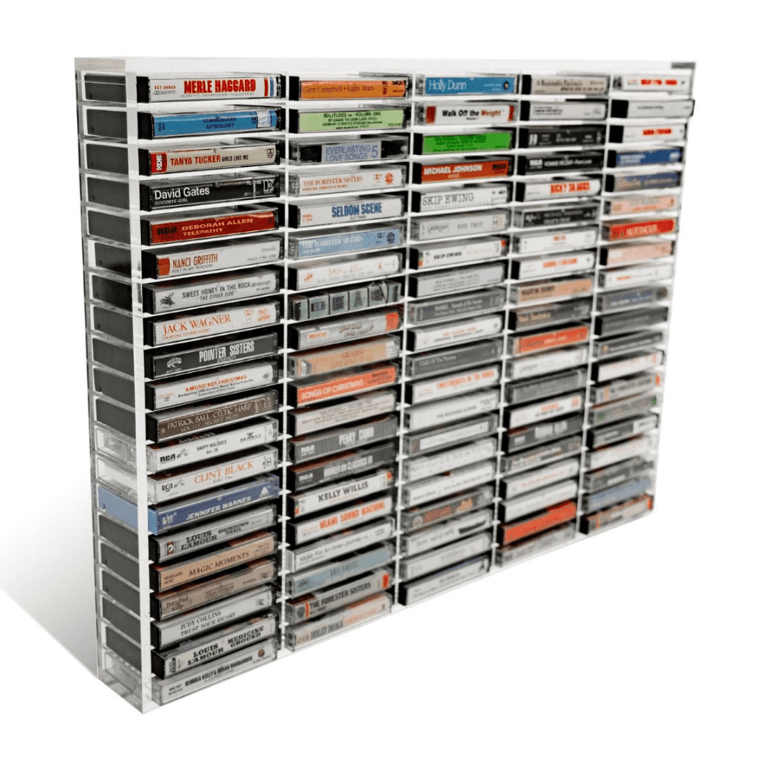 Kingdom Clear Acrylic Cassette Rack, Holds 100 Tapes, Organizer for ...