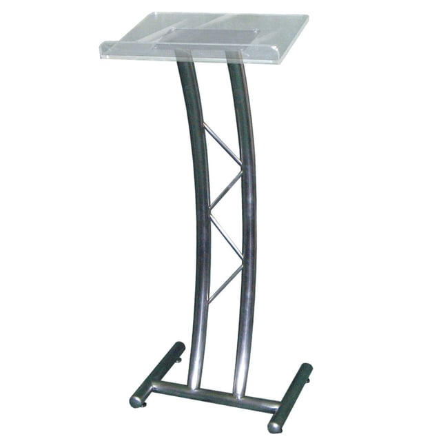 Kingdom Curved Stainless Steel Truss Lectern with Clear Acrylic Top ...