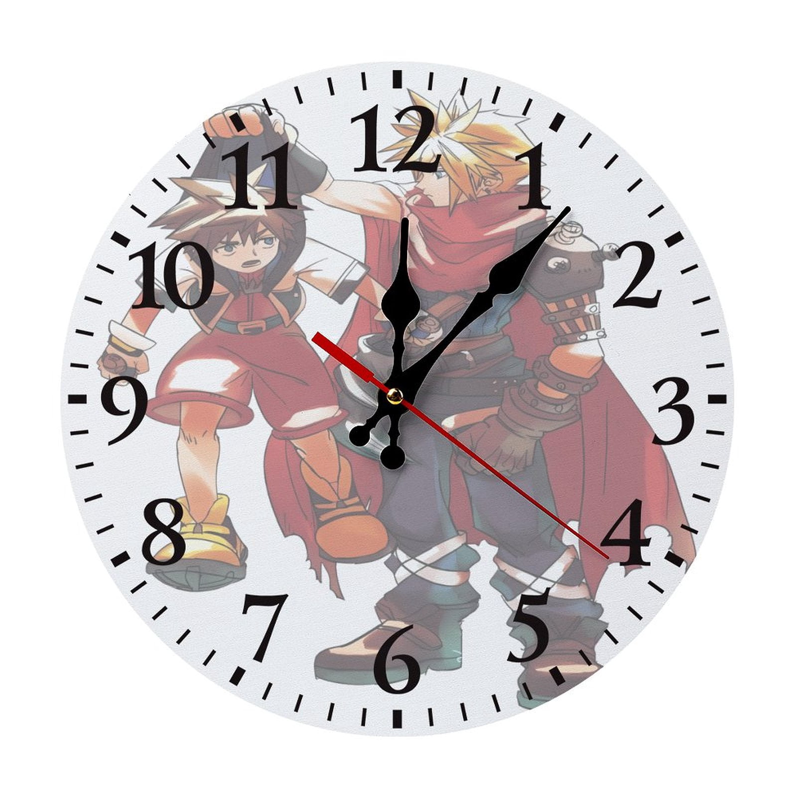 Kingdom Hearts Round Wall Clock Wooden Wall Clock With Numbered Face ...