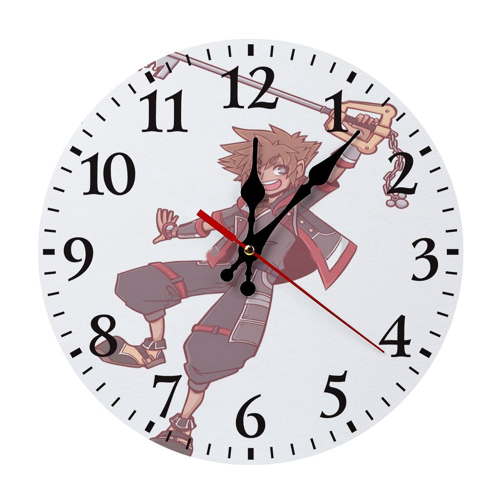 Kingdom Hearts Round Wall Clock Wooden Wall Clock With Numbered Face ...