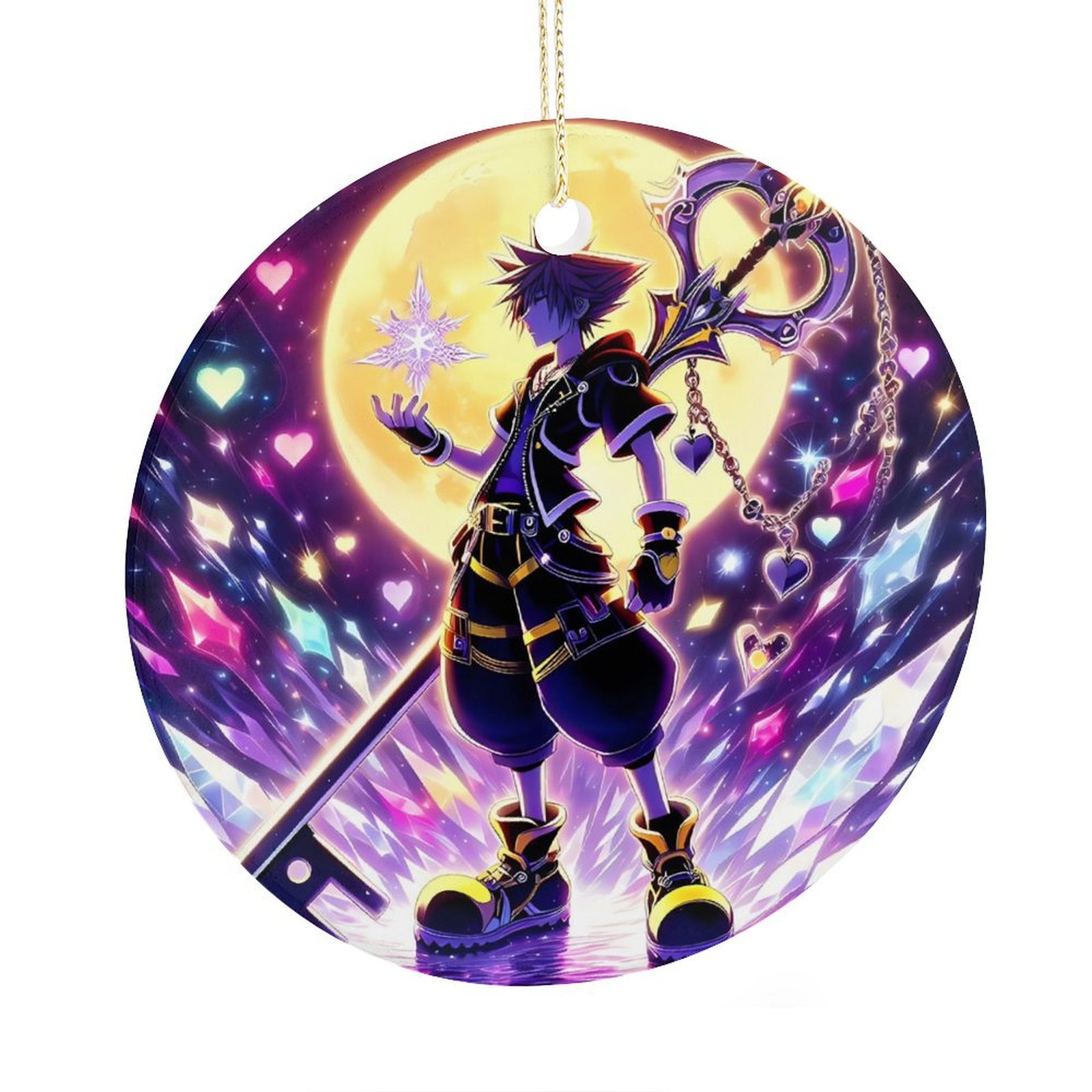 Kingdom Hearts Sora Circular Pendant Ceramic Ornaments Circular Rings ...