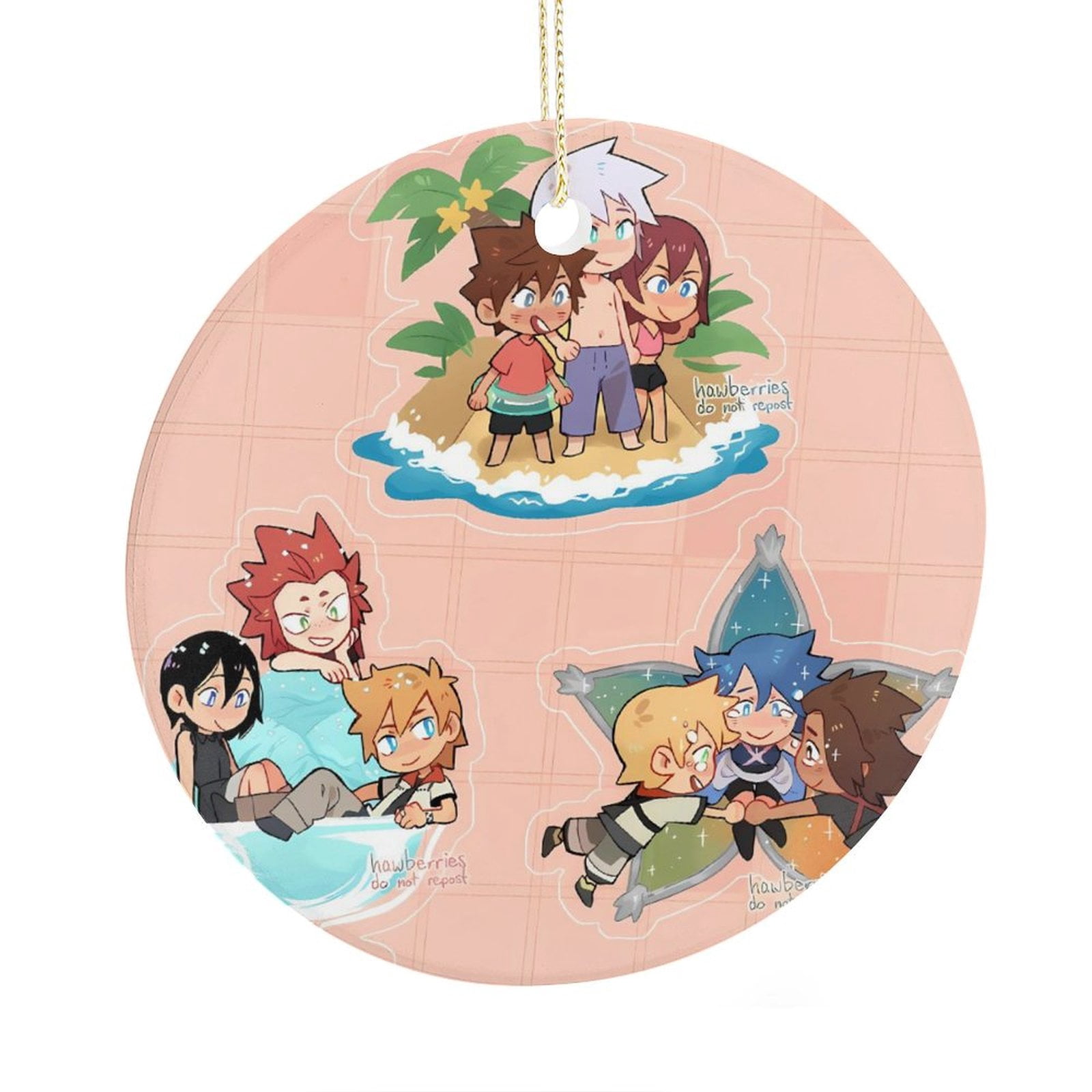 Kingdom Hearts Sora Circular Pendant Ceramic Ornaments Circular Rings ...