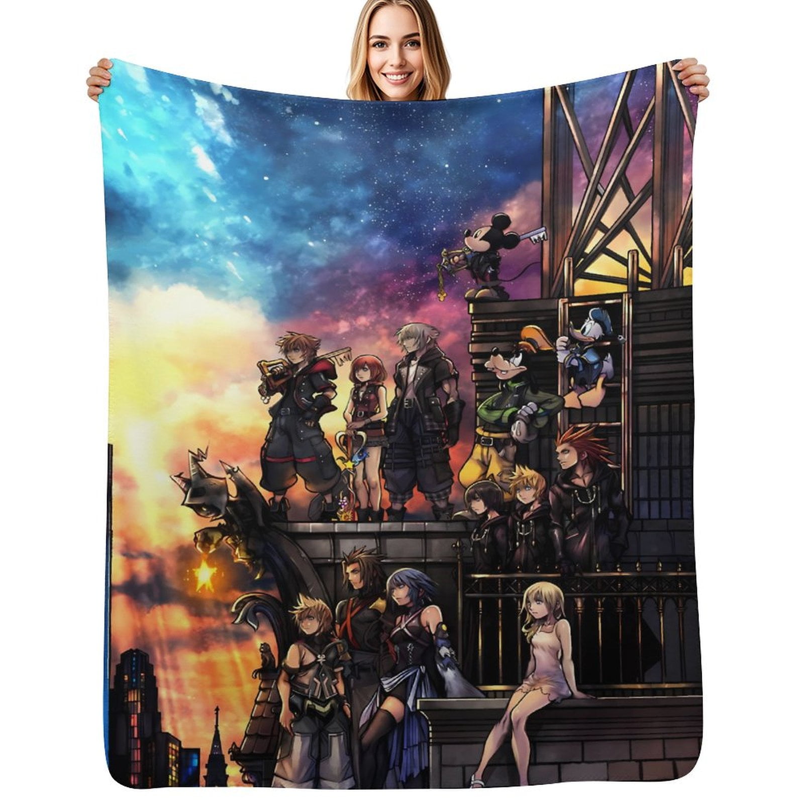 Kingdom Hearts Sora Lamb Fur Blanket Soft And Thick Small Blanket Wall-Hanging Decorative Item ...