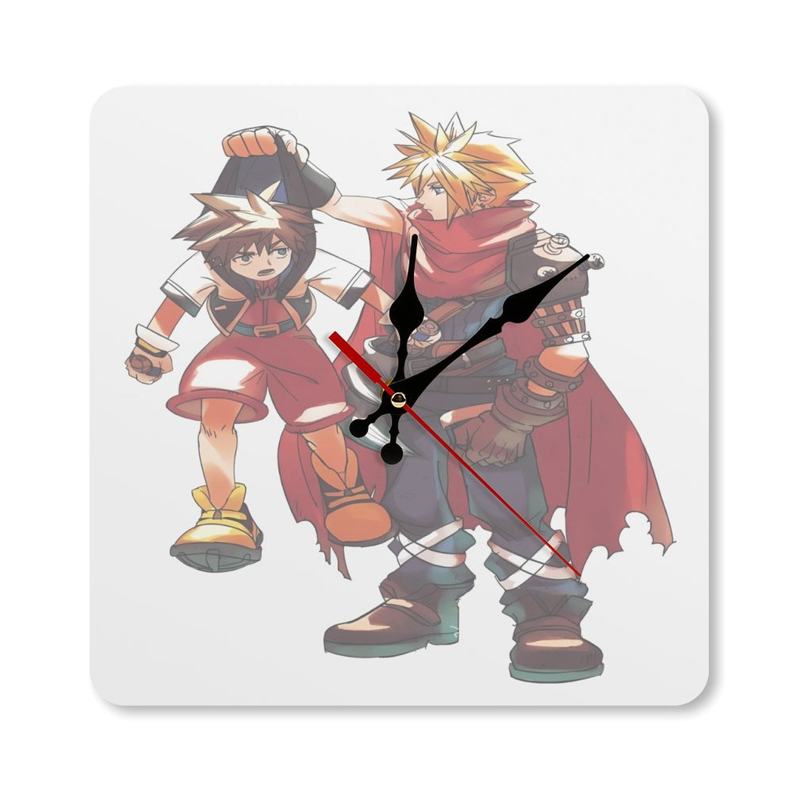 Kingdom Hearts Square Wall Clock Wooden Clock Silent Clock Without ...