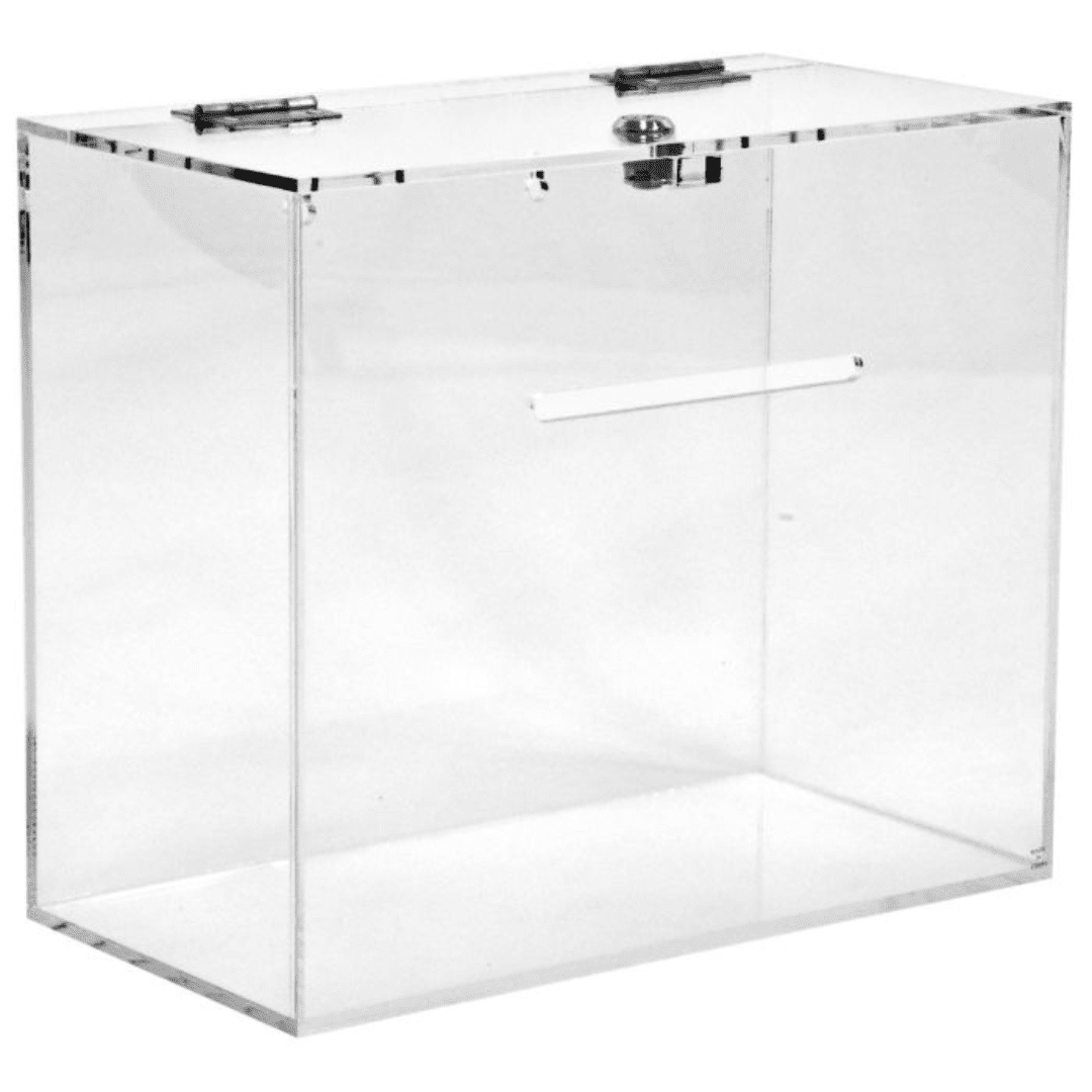 Kingdom KACCWMCLEAR Acrylic Donation Box with Lock - Secure and ...