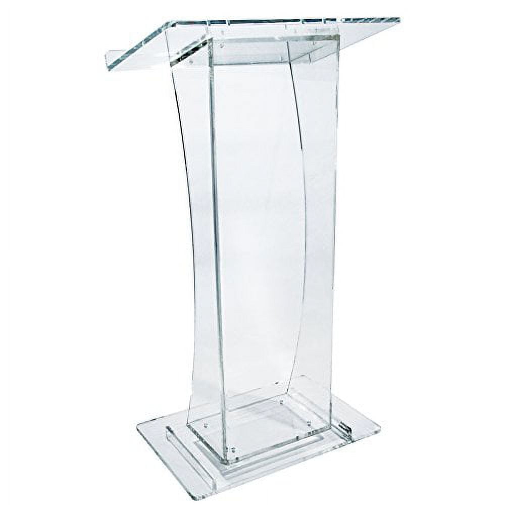 Kingdom KL1000 Open-Frame Classic Curvy Acrylic Lectern - Clear ...