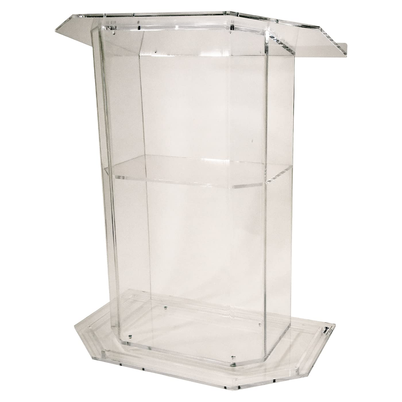 Kingdom KLBF Large Majestic Clear Acrylic Lectern with a Built in Shelf ...