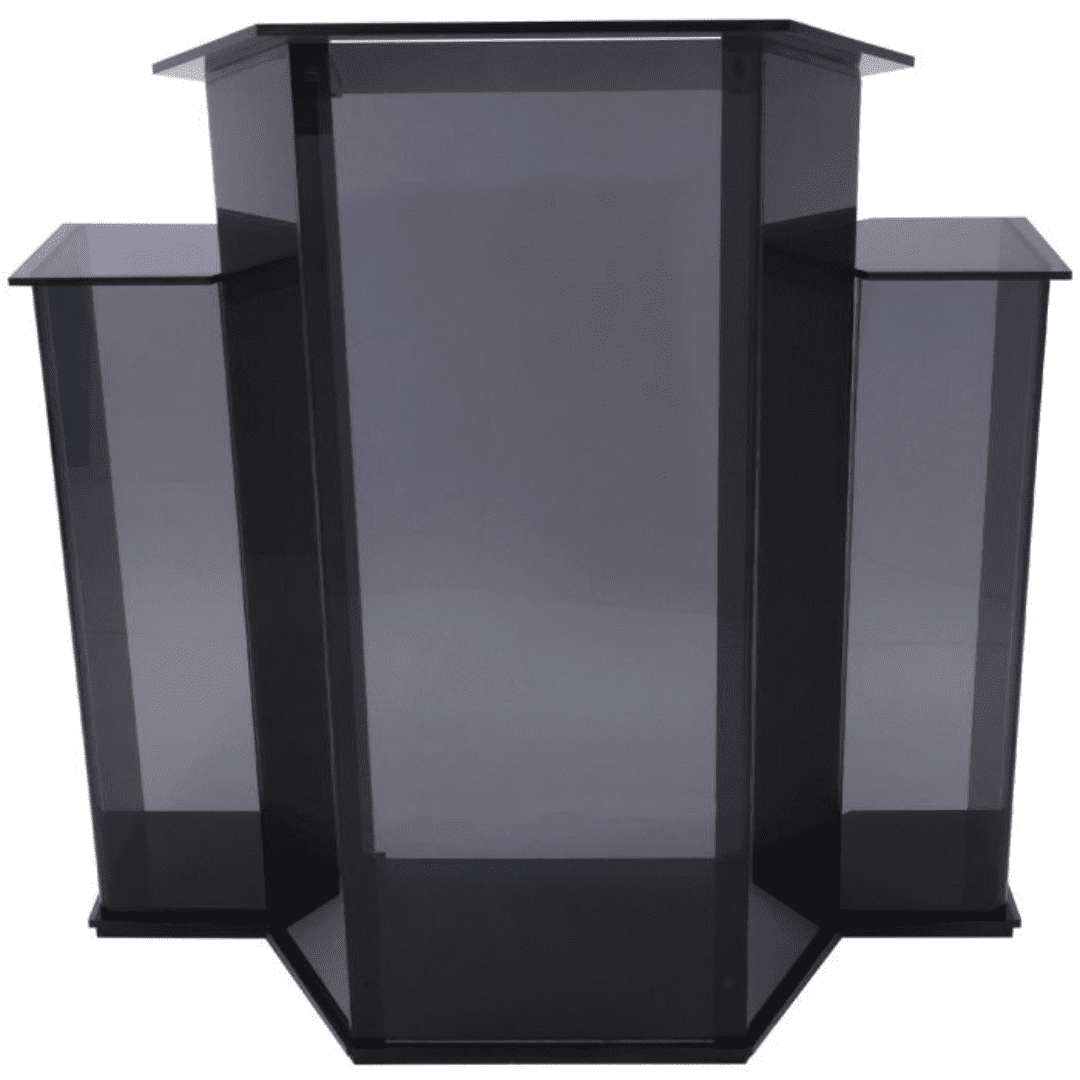 Kingdom KLL3G 3-Piece Acrylic Pulpit (Smoky Black, Adjustable ...
