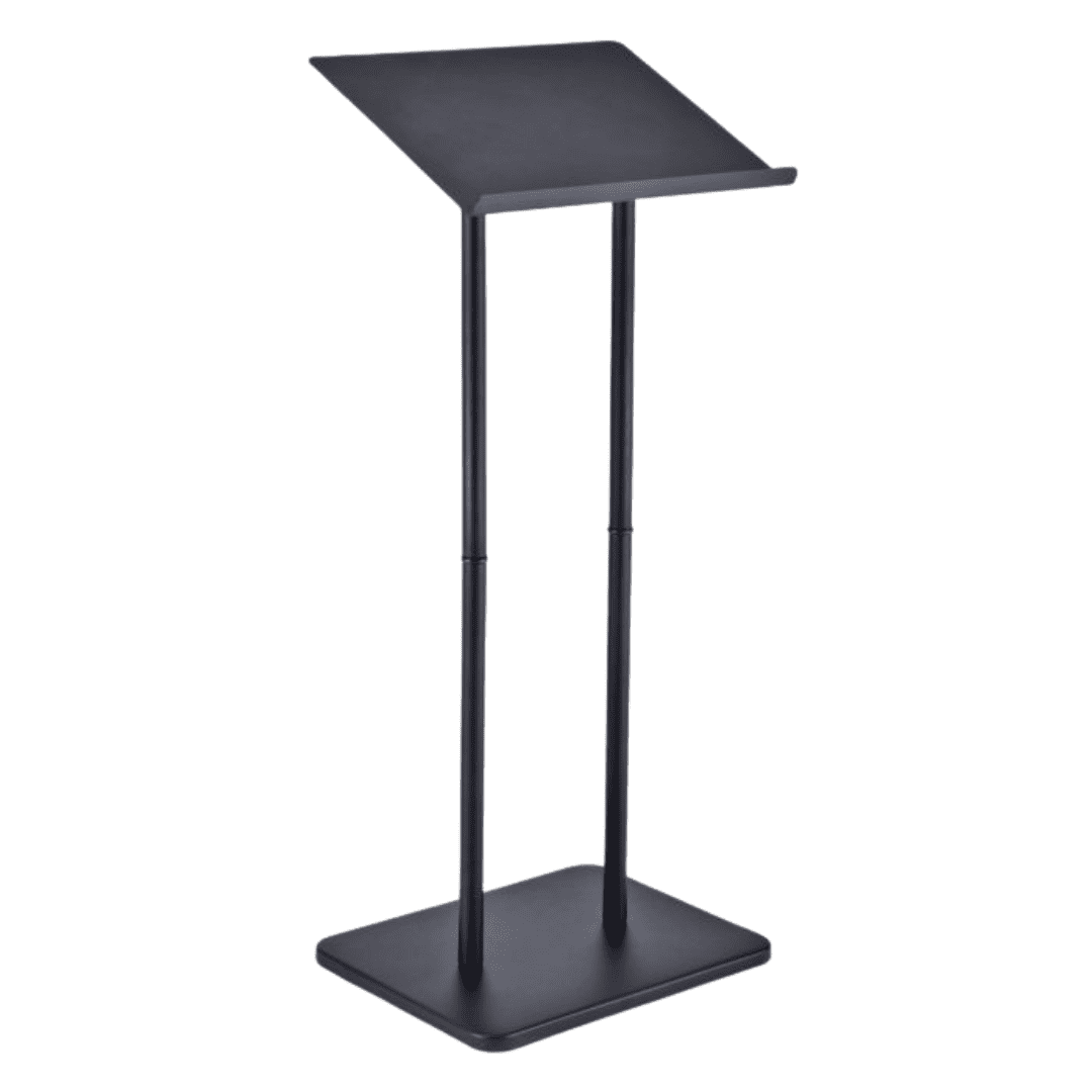 Kingdom KML14B Modern & Professional Black Metal Podium with Metal Top ...