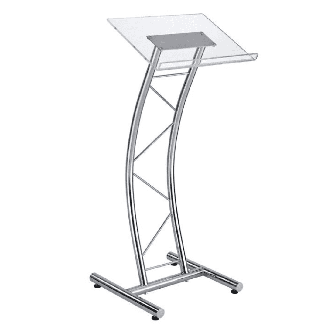 Kingdom KML16CHR Modern & Polished Chrome Podium, Lectern or Pulpit ...