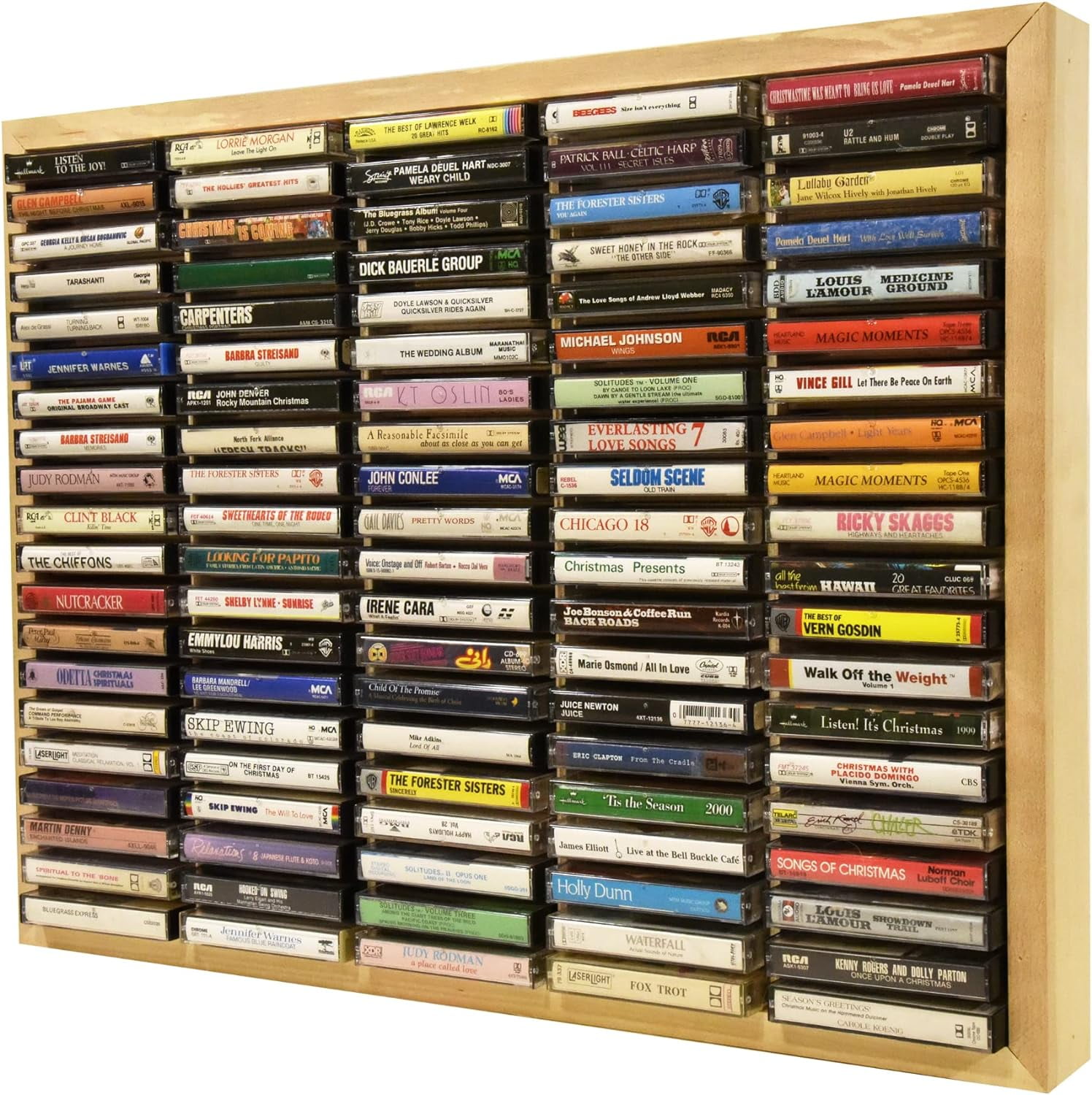 Kingdom LW100 5 x 20 Unfinished Wood Cassette Rack, 100 Capacity ...