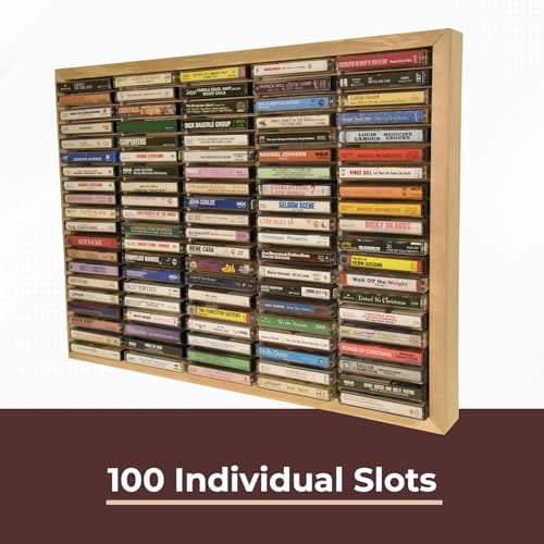 Kingdom LW100 5 x 20 Unfinished Wood Cassette Rack, 100 Capacity ...
