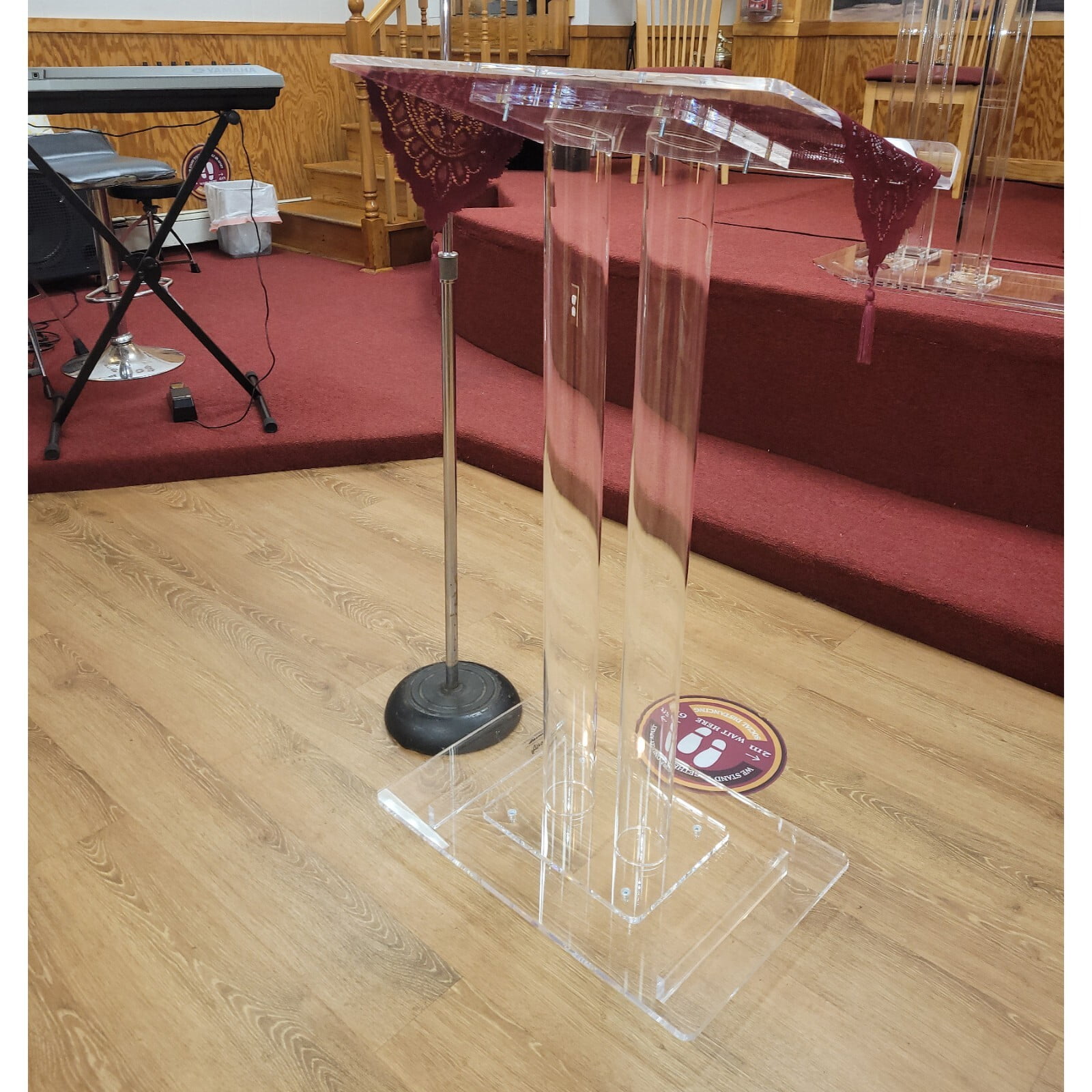 Kingdom Lightweight & Double Cylindrical Column Acrylic Lectern/Podium ...