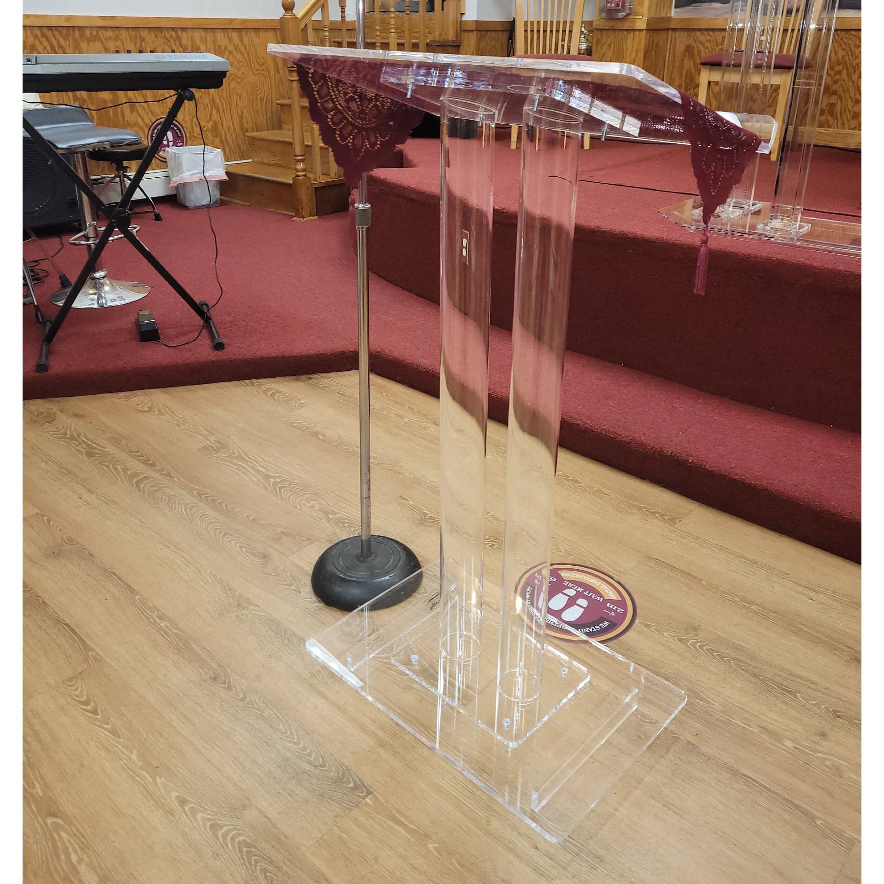 Kingdom Lightweight & Double Cylindrical Column Design Acrylic Lectern ...