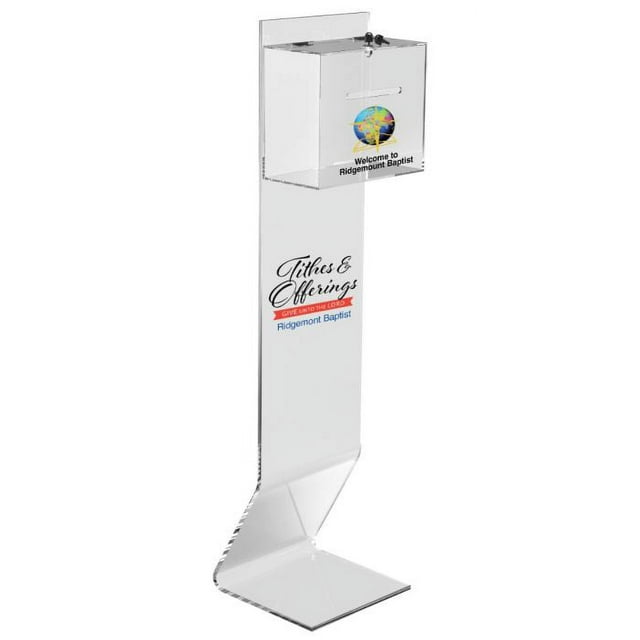 Kingdom Personalized Acrylic Mounted Donation Box with Lock and Key ...